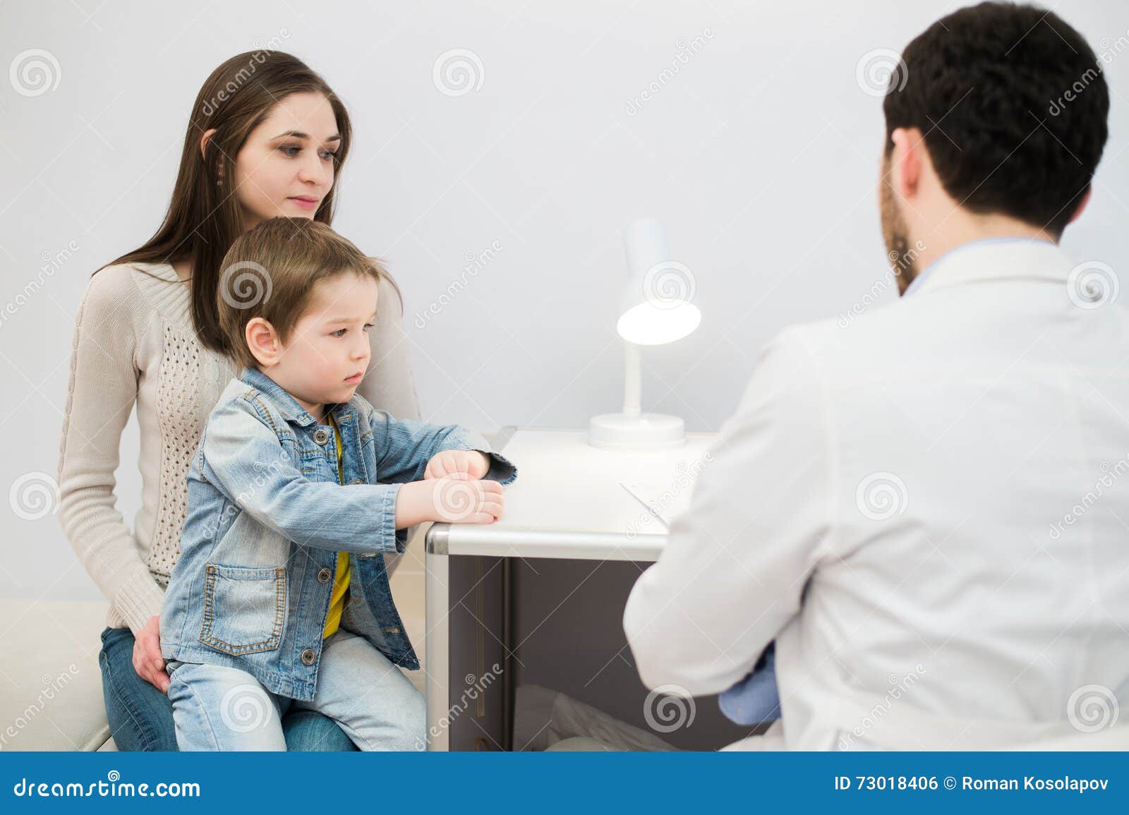 Little Boy with Mum on Control Pediatric Visit at Doctor S Office Stock ...