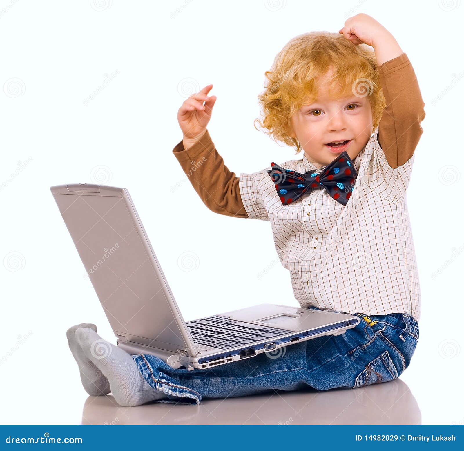 The Little Boy and Notebook Stock Image - Image of poses, positive ...