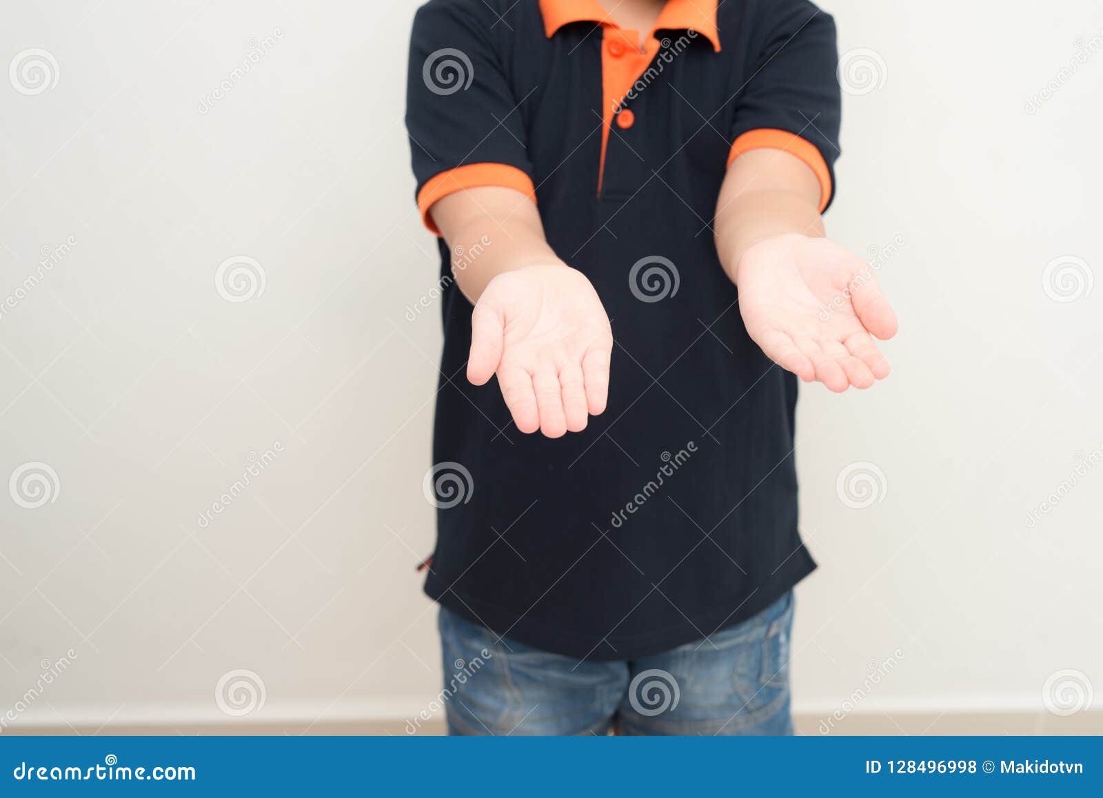 Little Boy Offering Something Stock Photo - Image of isolated, gesture ...