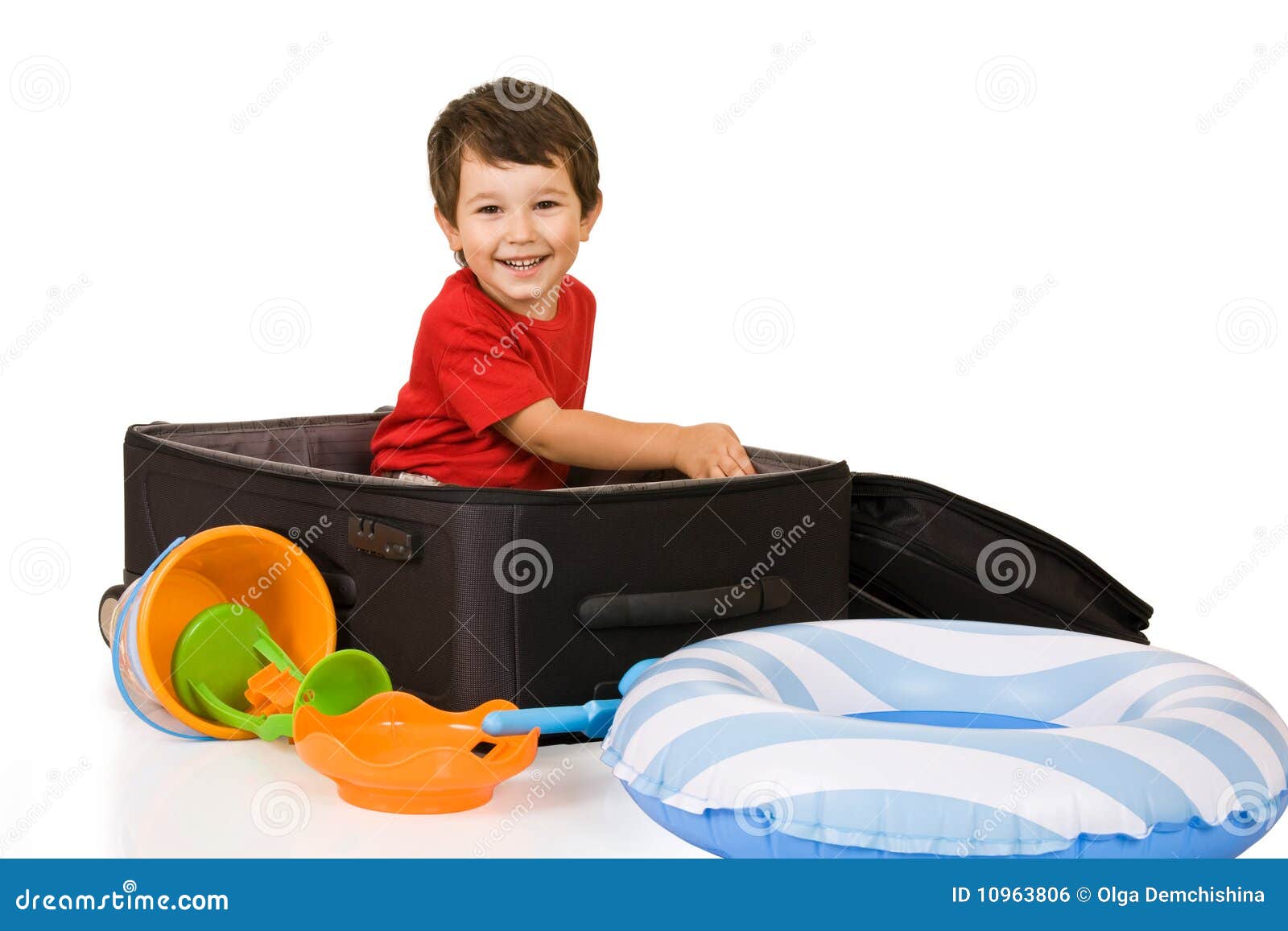 Little Boy Packs a Suitcase Stock Photo - Image of valise, preparation ...