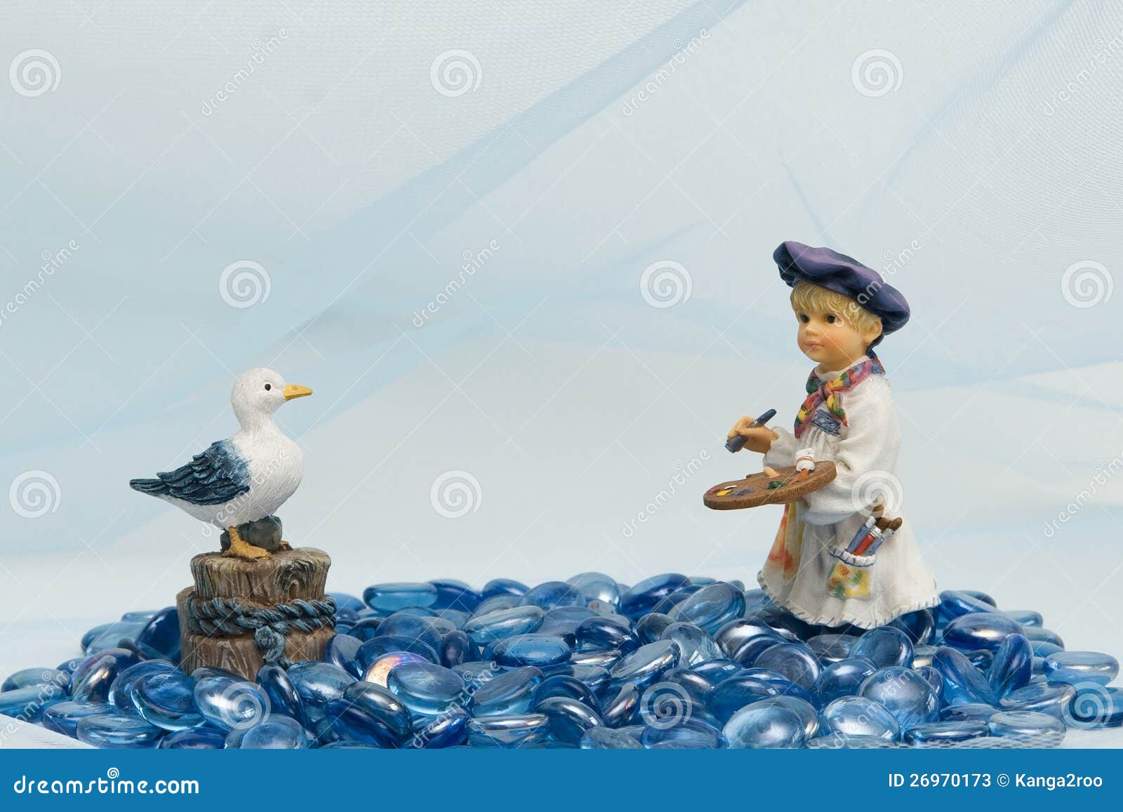 Little Boy Painting Seagull Stock Image - Image of colour, paint: 26970173