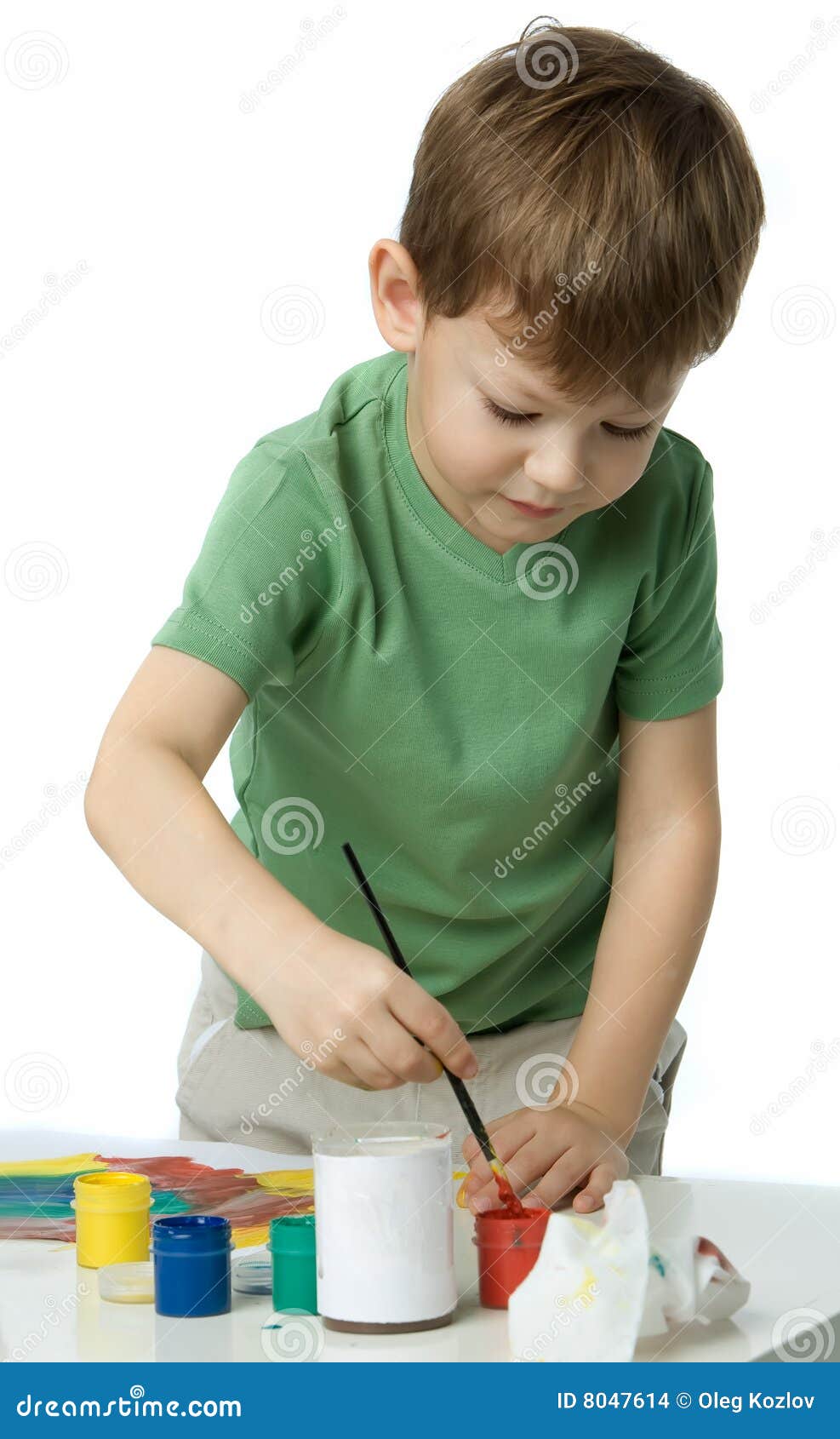 Little boy with paints stock photo. Image of childhood - 8047614