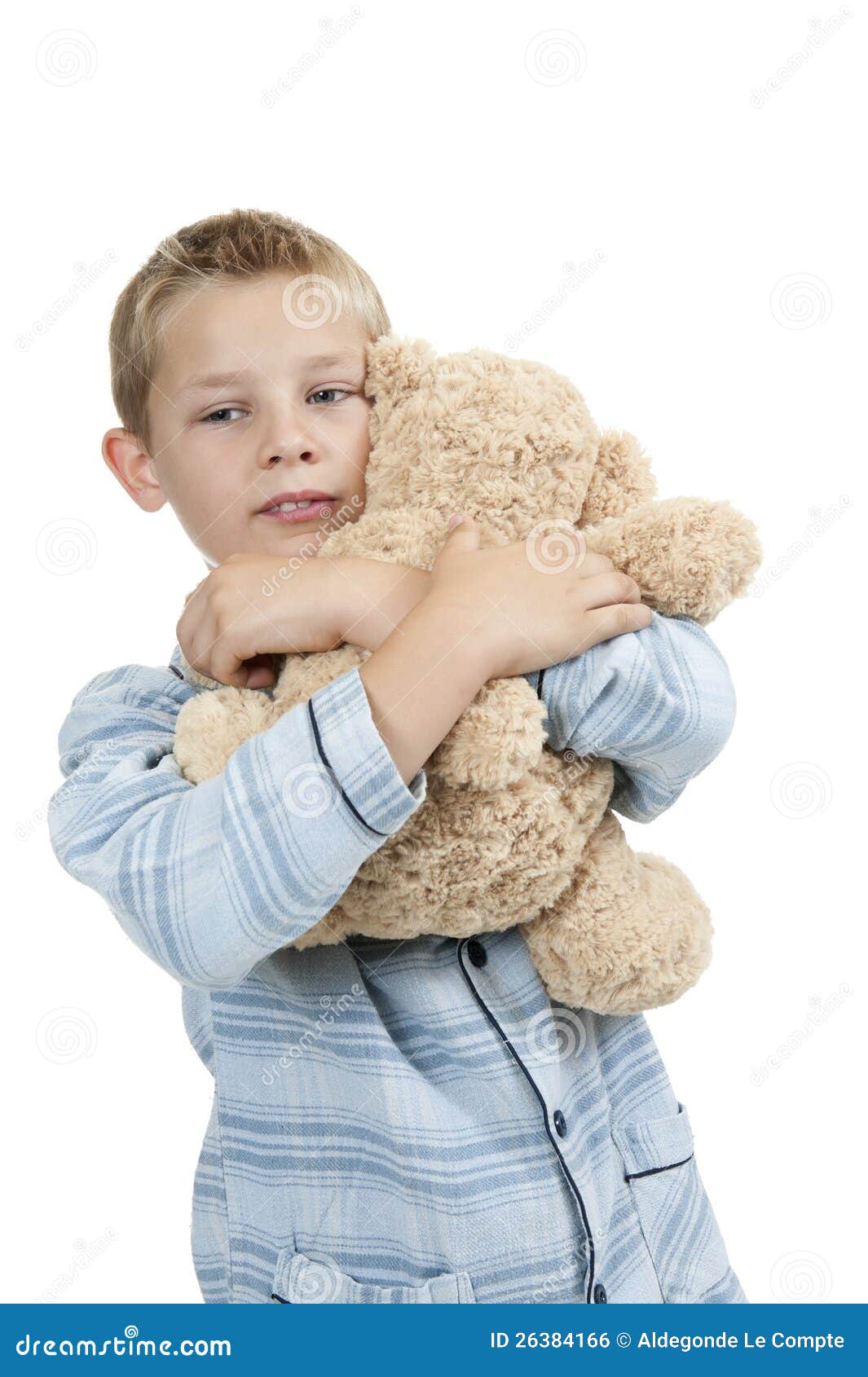 Little Boy in Pajamas with Teddy Bear Stock Photo - Image of person ...