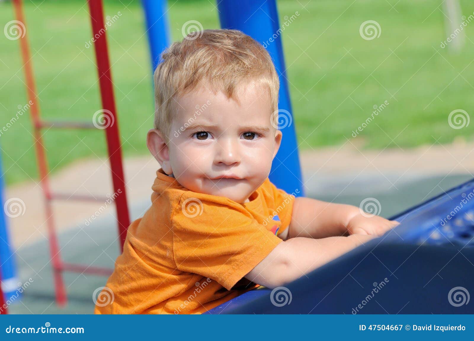 Little Boy in the Park Facing Forward Stock Image - Image of lifestyle ...