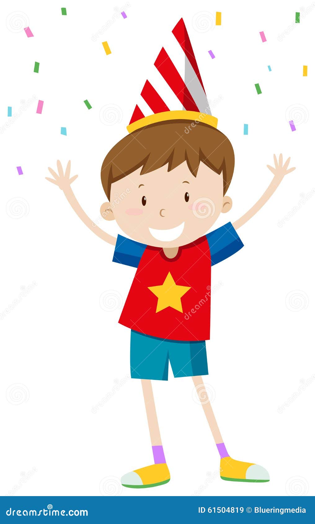 Little boy with party hat stock vector. Illustration of graphic - 61504819