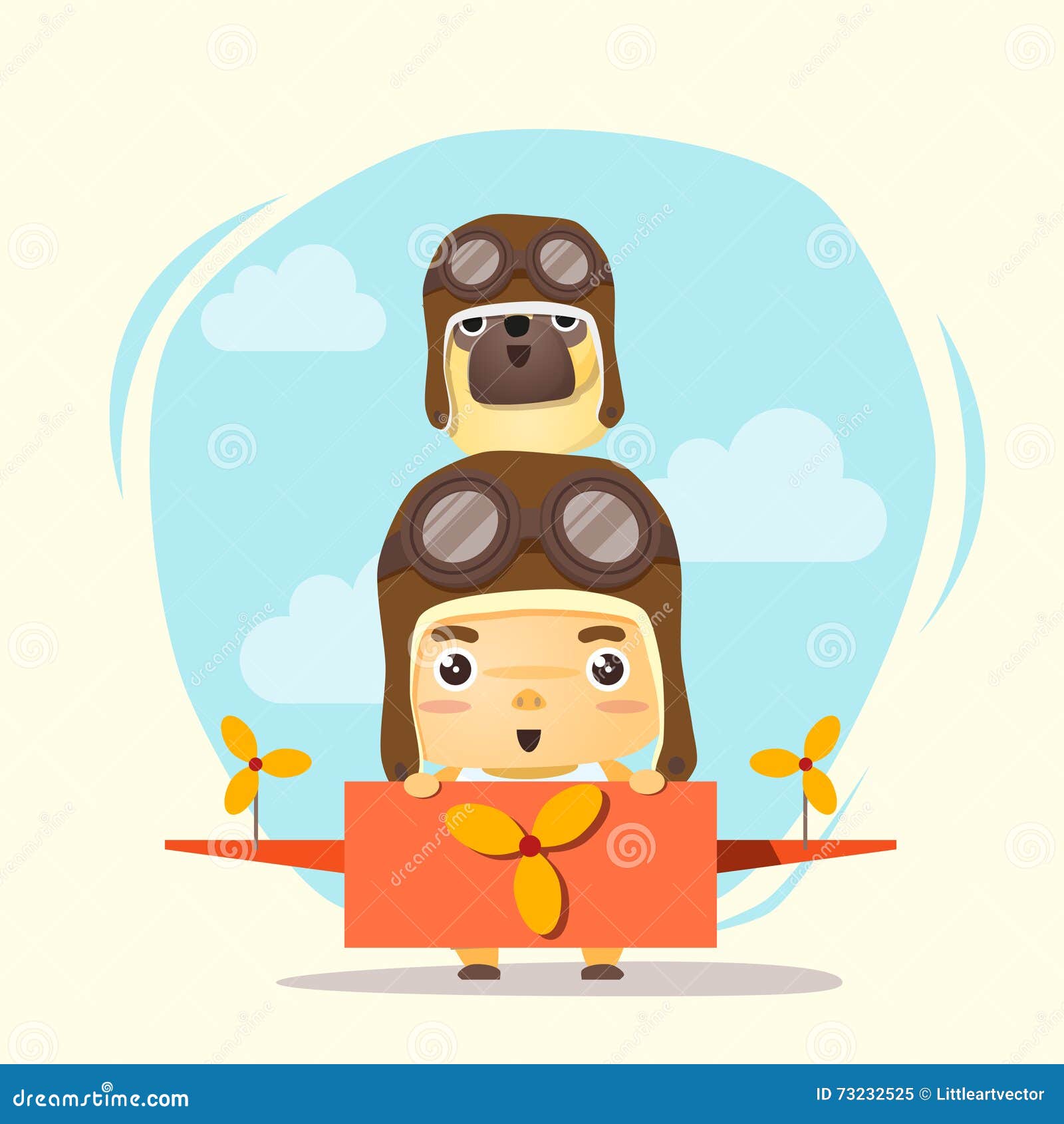 Little Boy Pilot and Friend Stock Vector - Illustration of trip, pilot ...