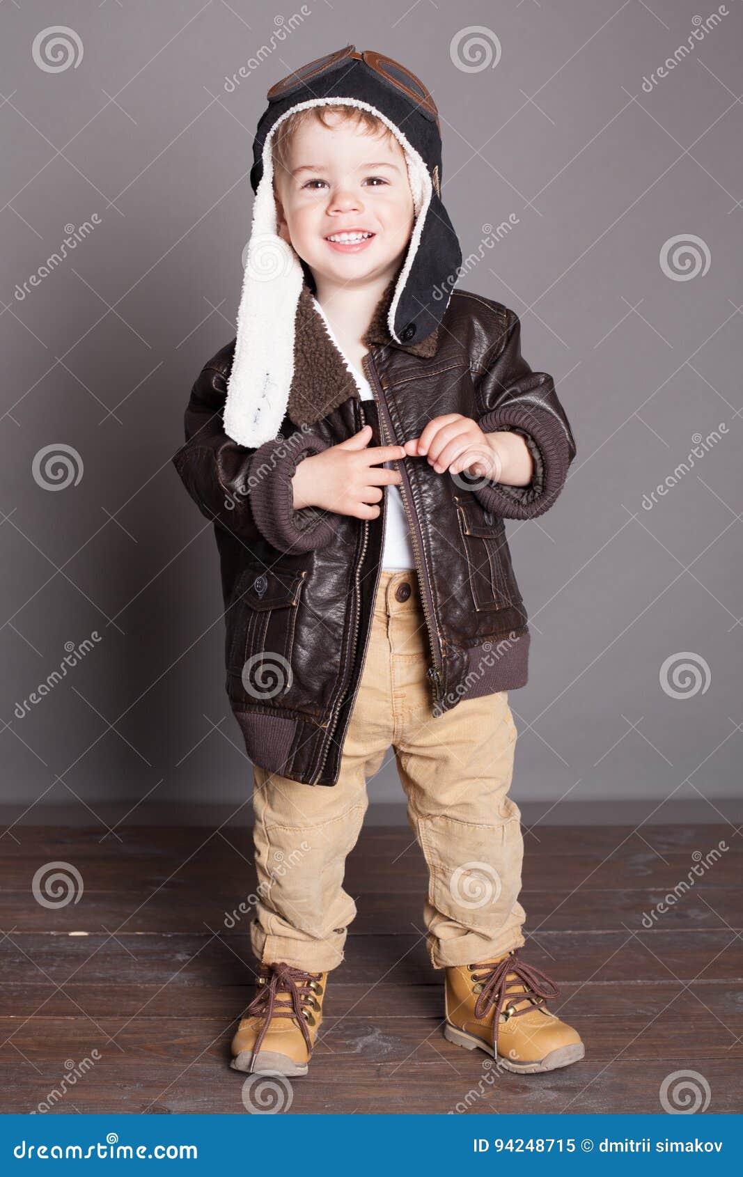 Little Boy Pilot Plays in Airplanes Stock Image - Image of aspirations ...