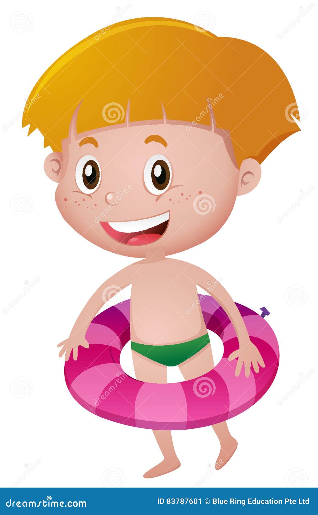 Little Boy in Pink Safety Float Stock Vector - Illustration of activity ...