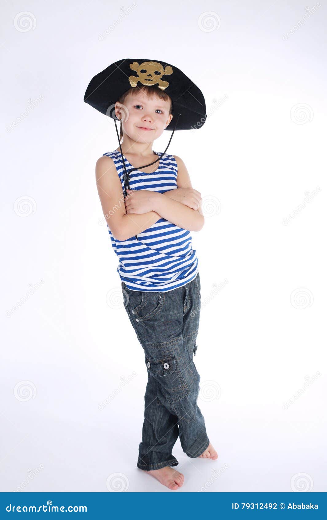 Little Boy in Pirate Costume on White Stock Photo - Image of childhood ...