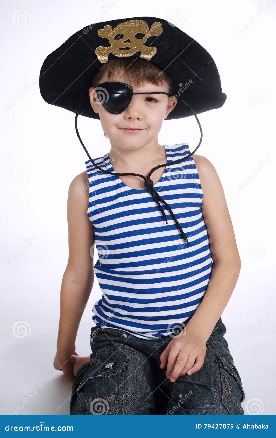 Little Boy in Pirate Costume on White Stock Image - Image of concept ...