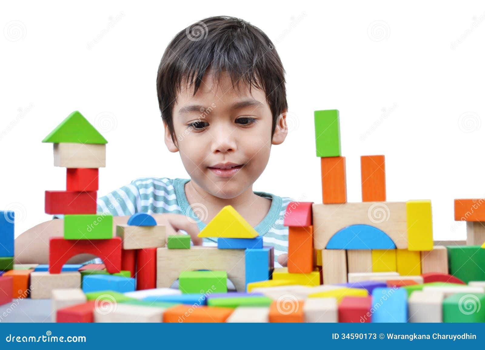 Little boy play block stock image. Image of learning - 34590173