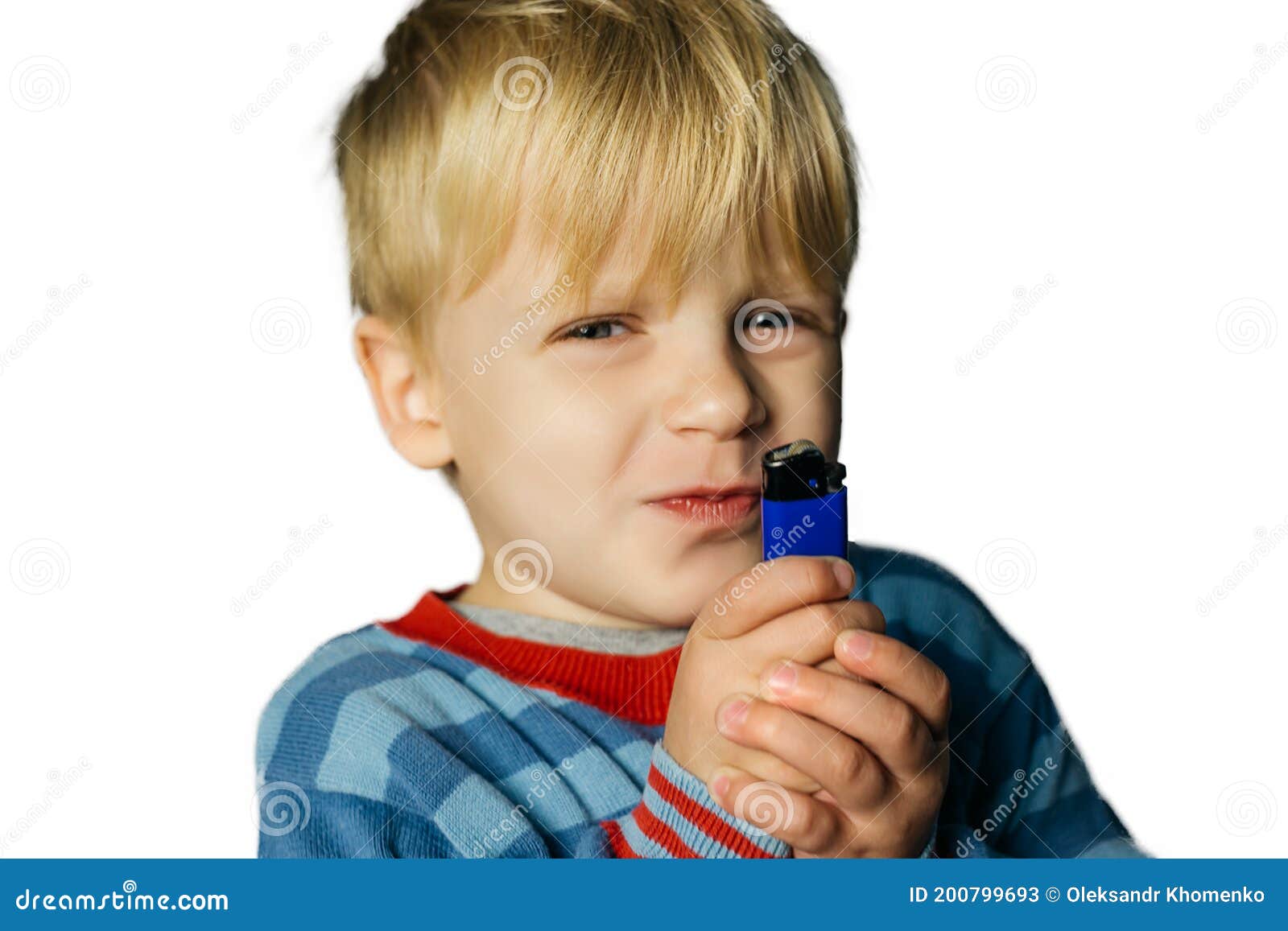 Little Boy is Played with a Lighter Stock Image - Image of explosive ...