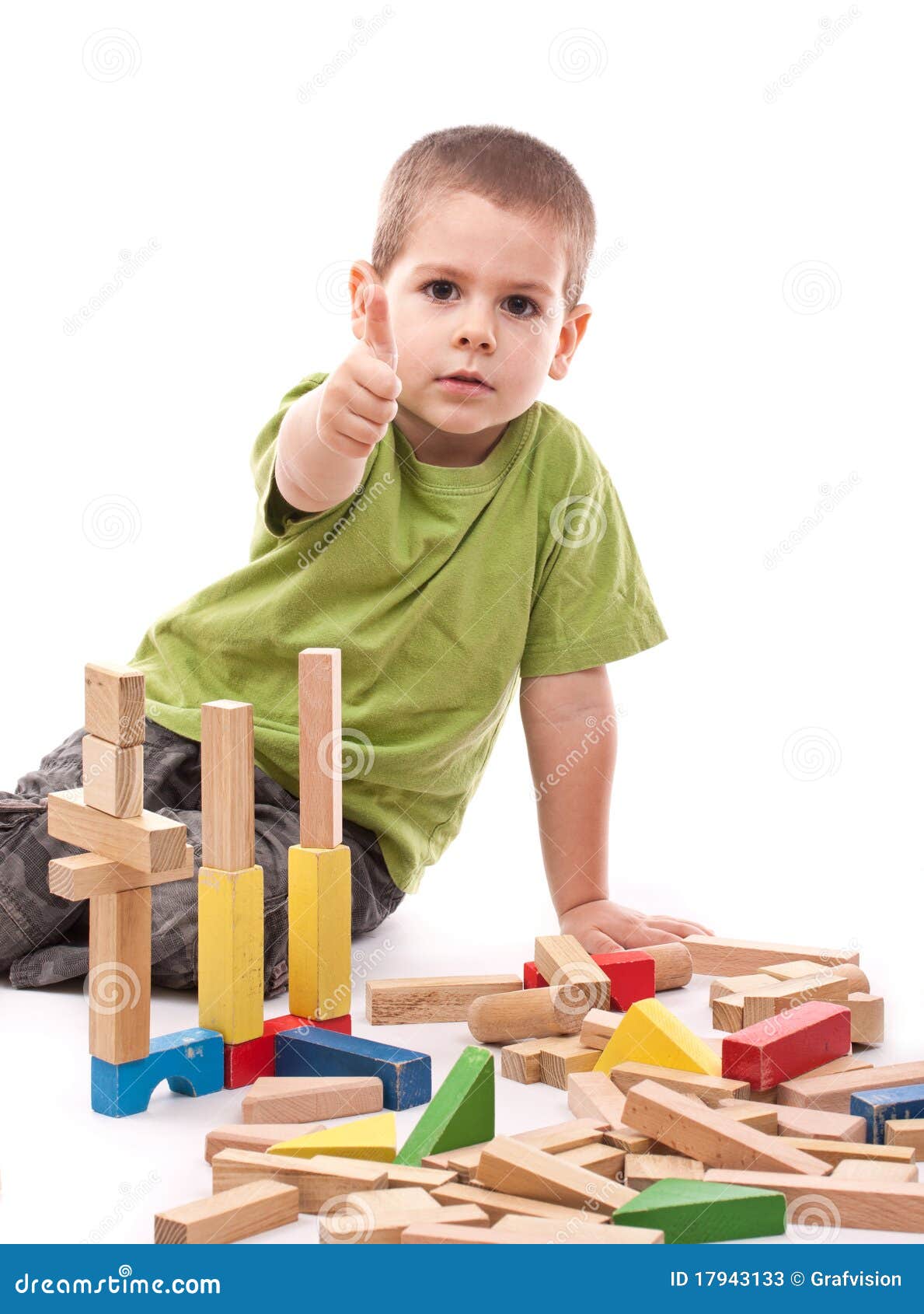 Little boy playing stock image. Image of learning, blocks - 17943133