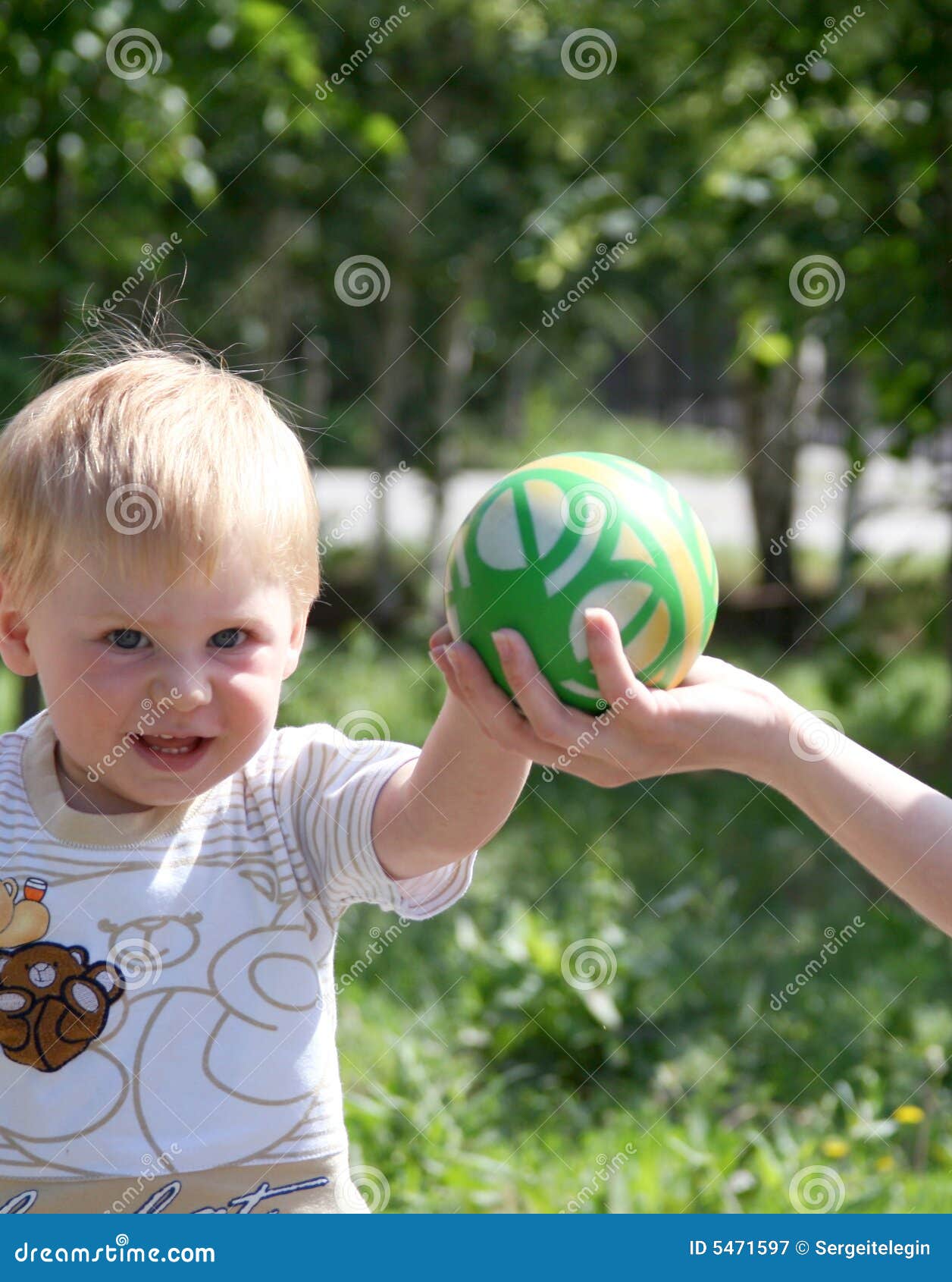 Little Boy Playing with Ball Stock Image - Image of sleeve, selective ...