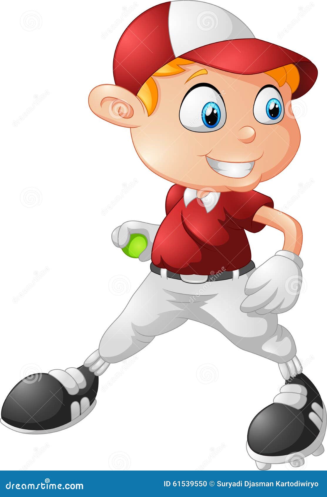 Little Boy Playing Baseball Cartoon Stock Illustration - Illustration ...