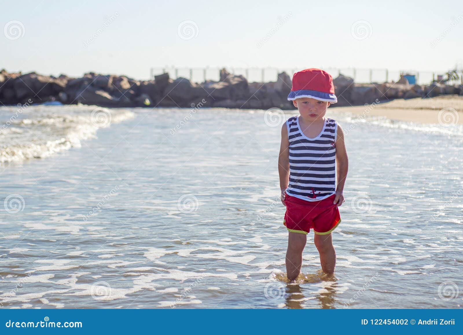 Little Boy Playing on the Beach. Stock Photo - Image of seaside, nature ...