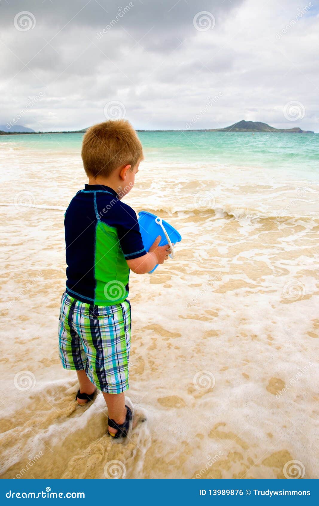 Little Boy Playing on the Beach Stock Photo - Image of relaxation ...
