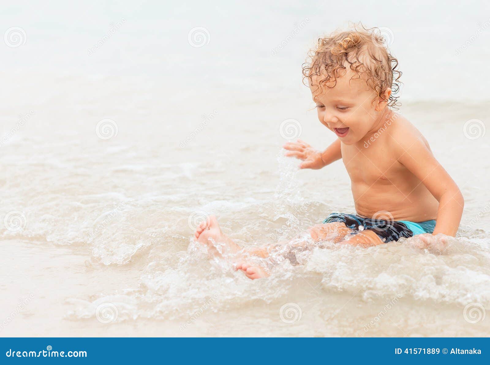 Little Boy Playing on the Beach. Stock Image - Image of child, outside ...