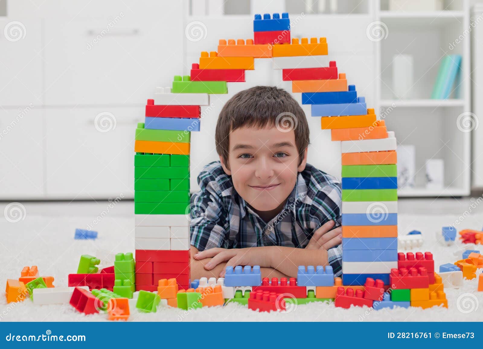 Little Boy Playing with Blocks Stock Image - Image of childhood, blocks ...