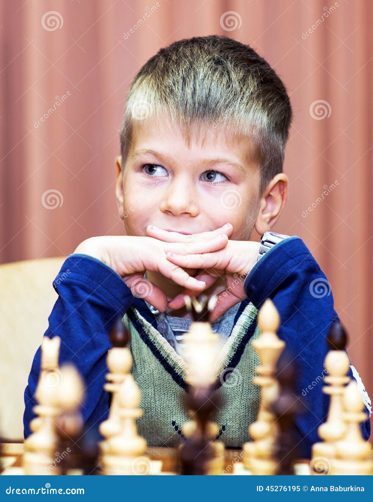 Little boy playing chess stock image. Image of genius - 45276195