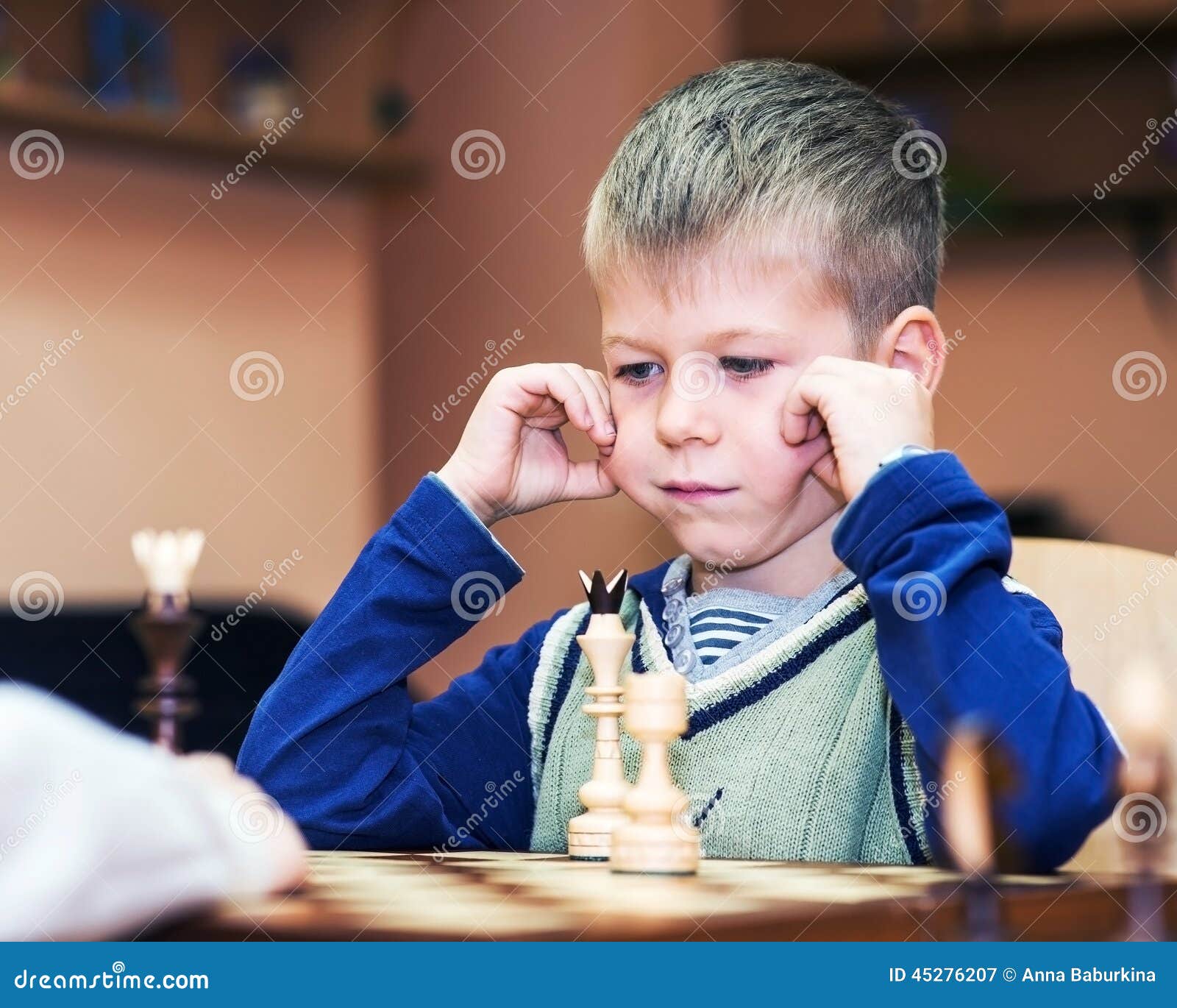 Little boy playing chess stock image. Image of junior - 45276207