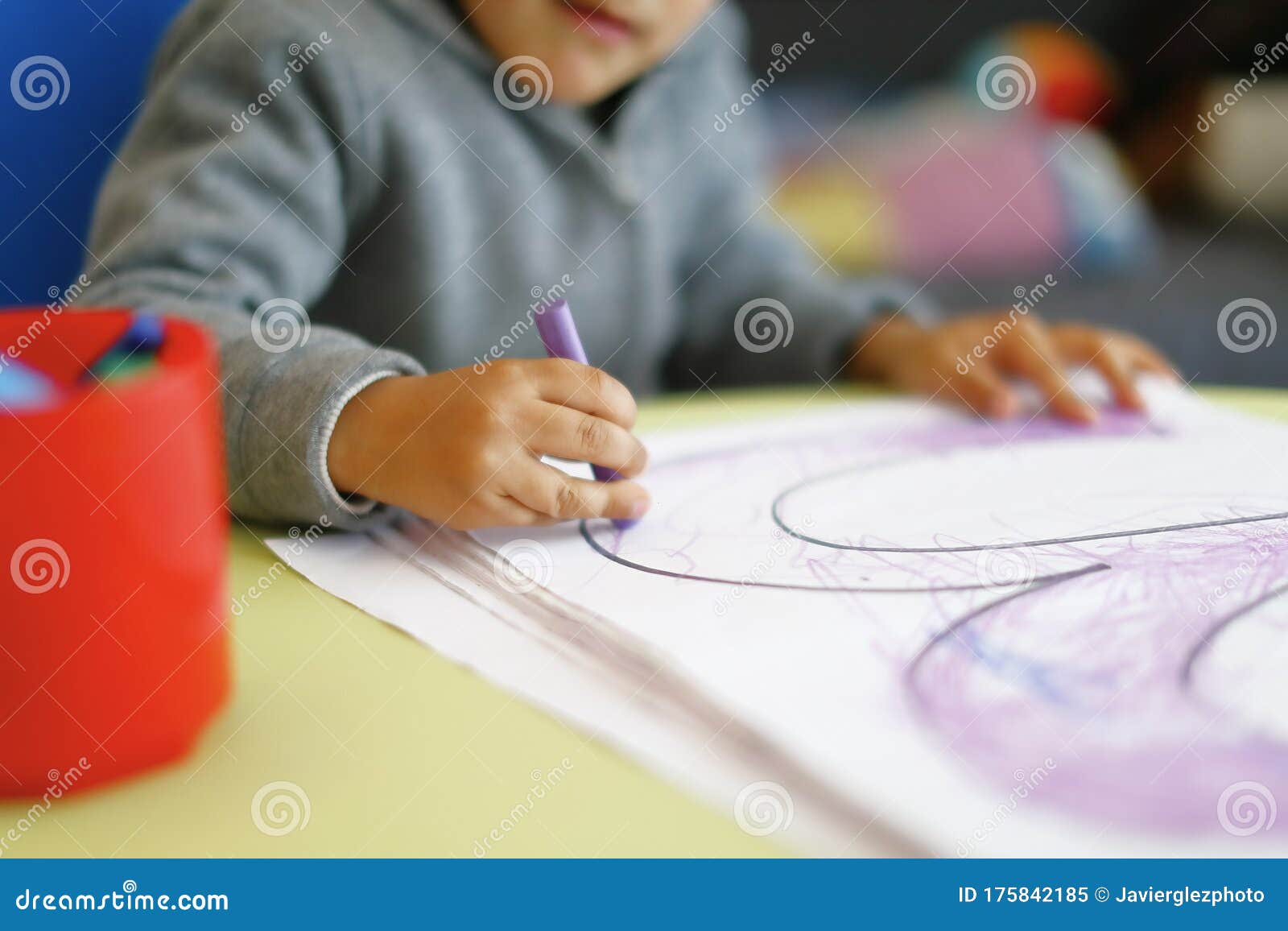 Little Boy Playing with Crayons Stock Image - Image of creative, paper ...