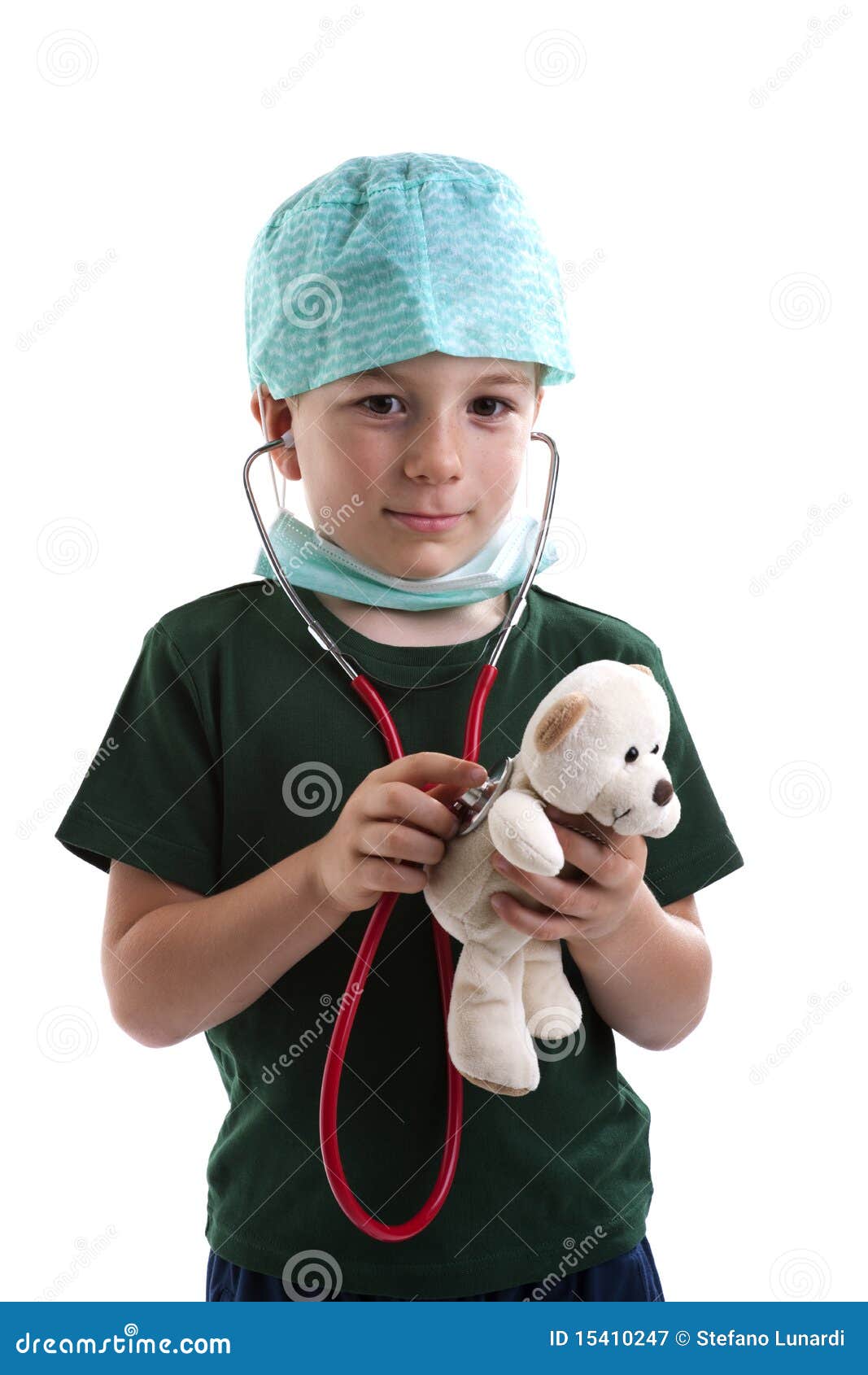 Little Boy Playing Doctor stock image. Image of facial - 15410247