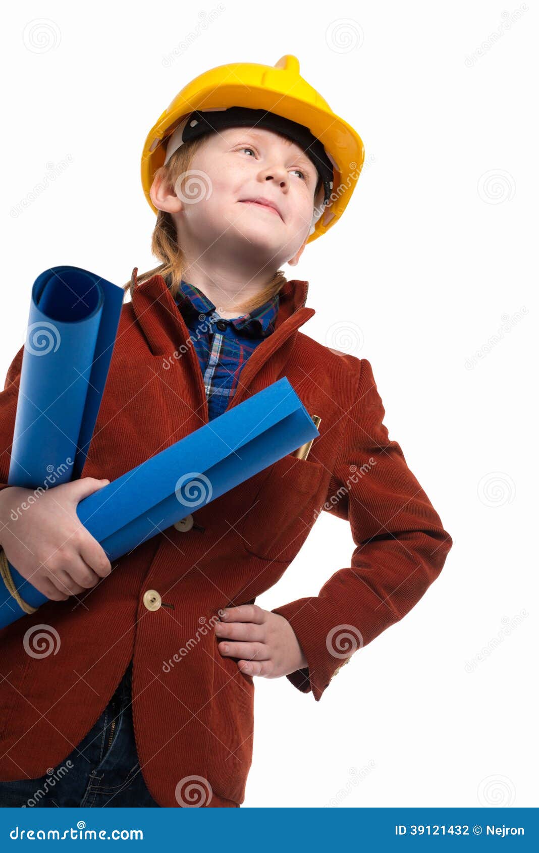 Little Boy Playing Engineer Role Stock Photo - Image of childhood ...