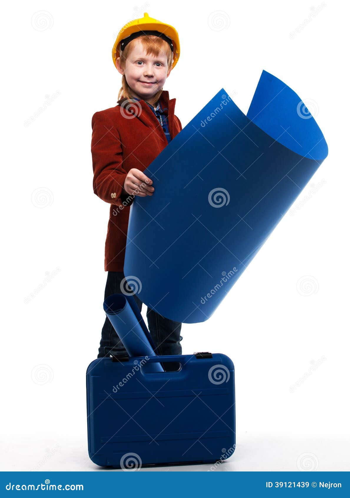 Little Boy Playing Engineer Role Stock Image - Image of build, building ...
