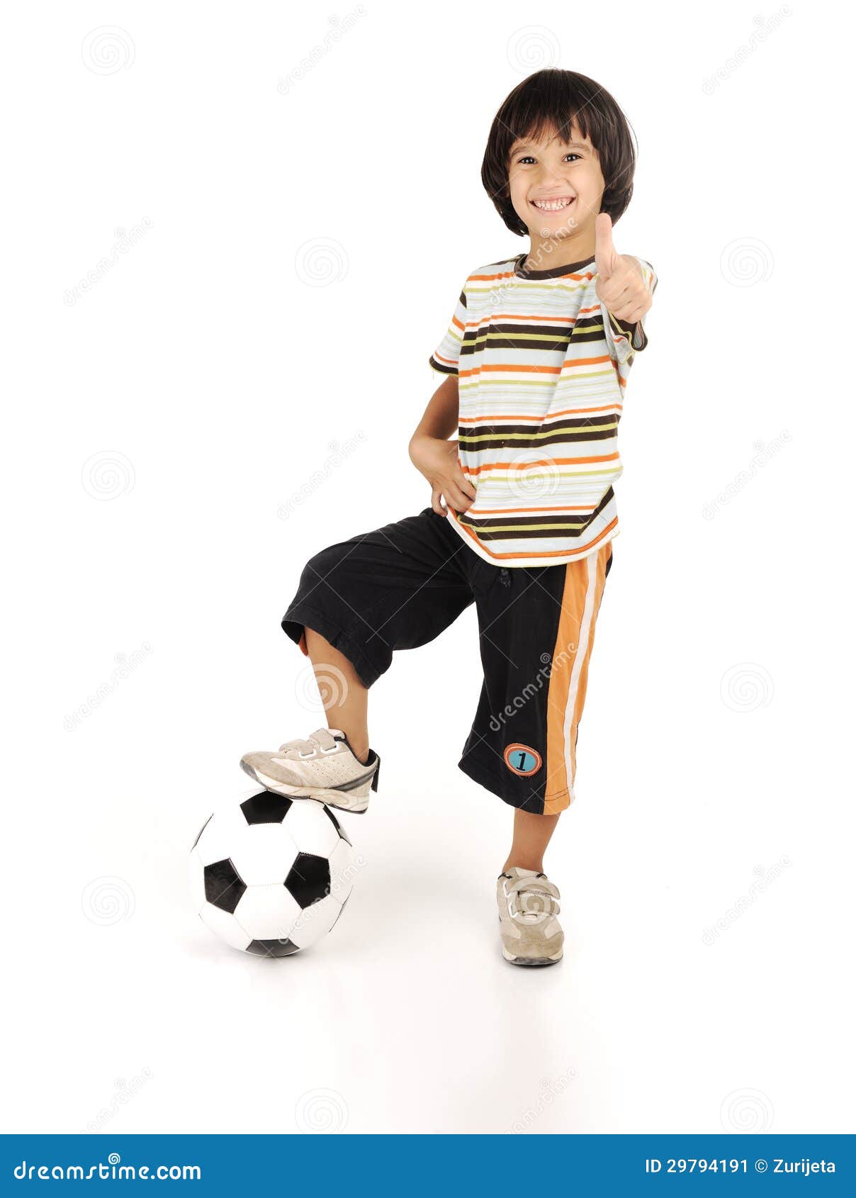 Little Boy Playing Football Isolated Stock Image - Image of little ...