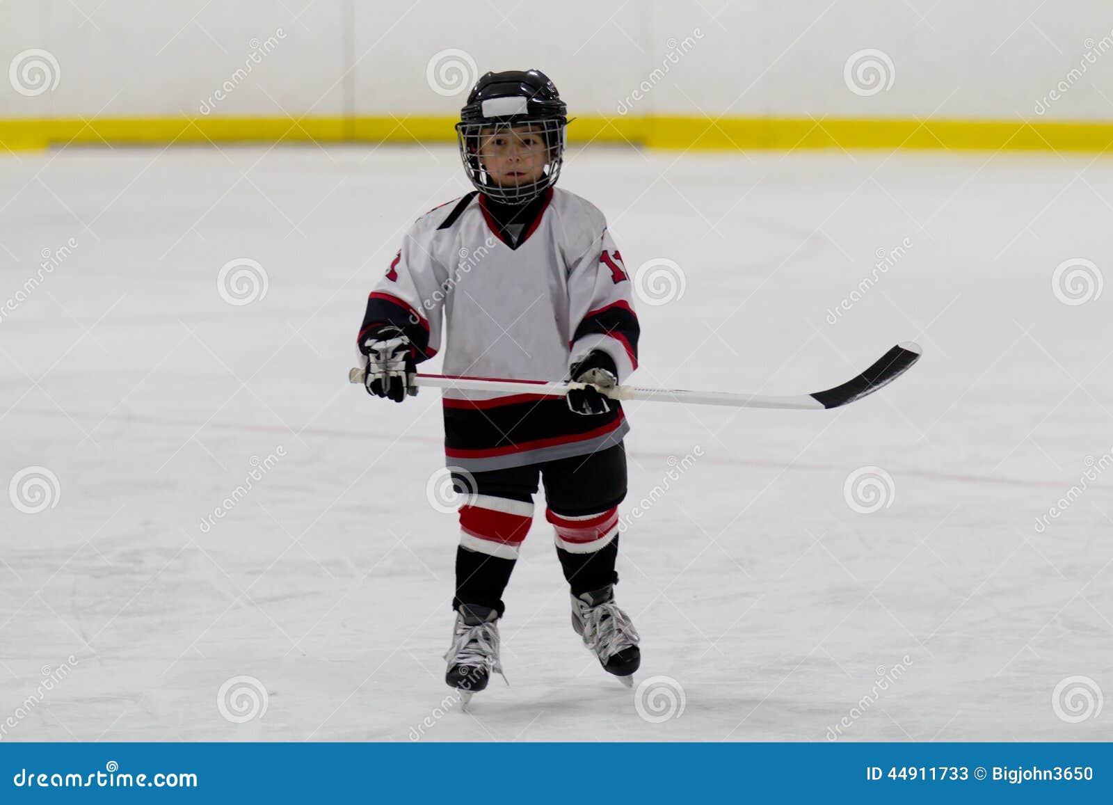 Little Boy Playing Ice Hockey Stock Image - Image: 44911733