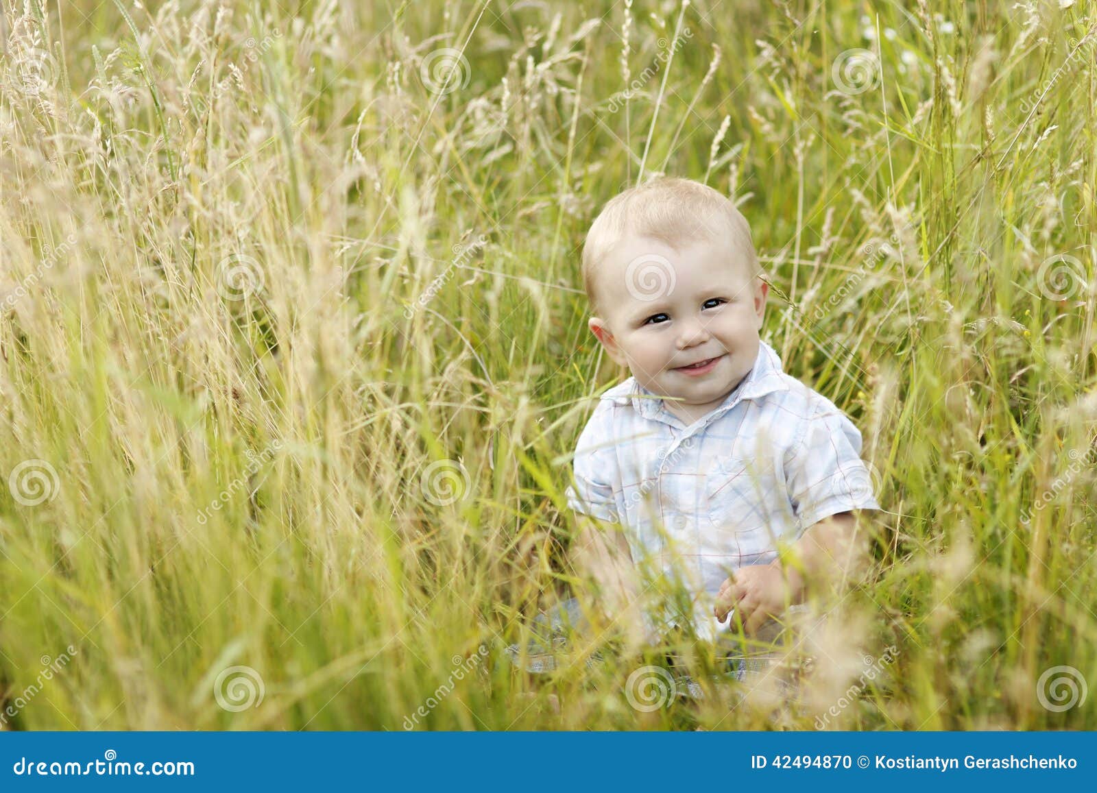 Little Boy Playing in Nature Stock Photo - Image of cute, harassment ...