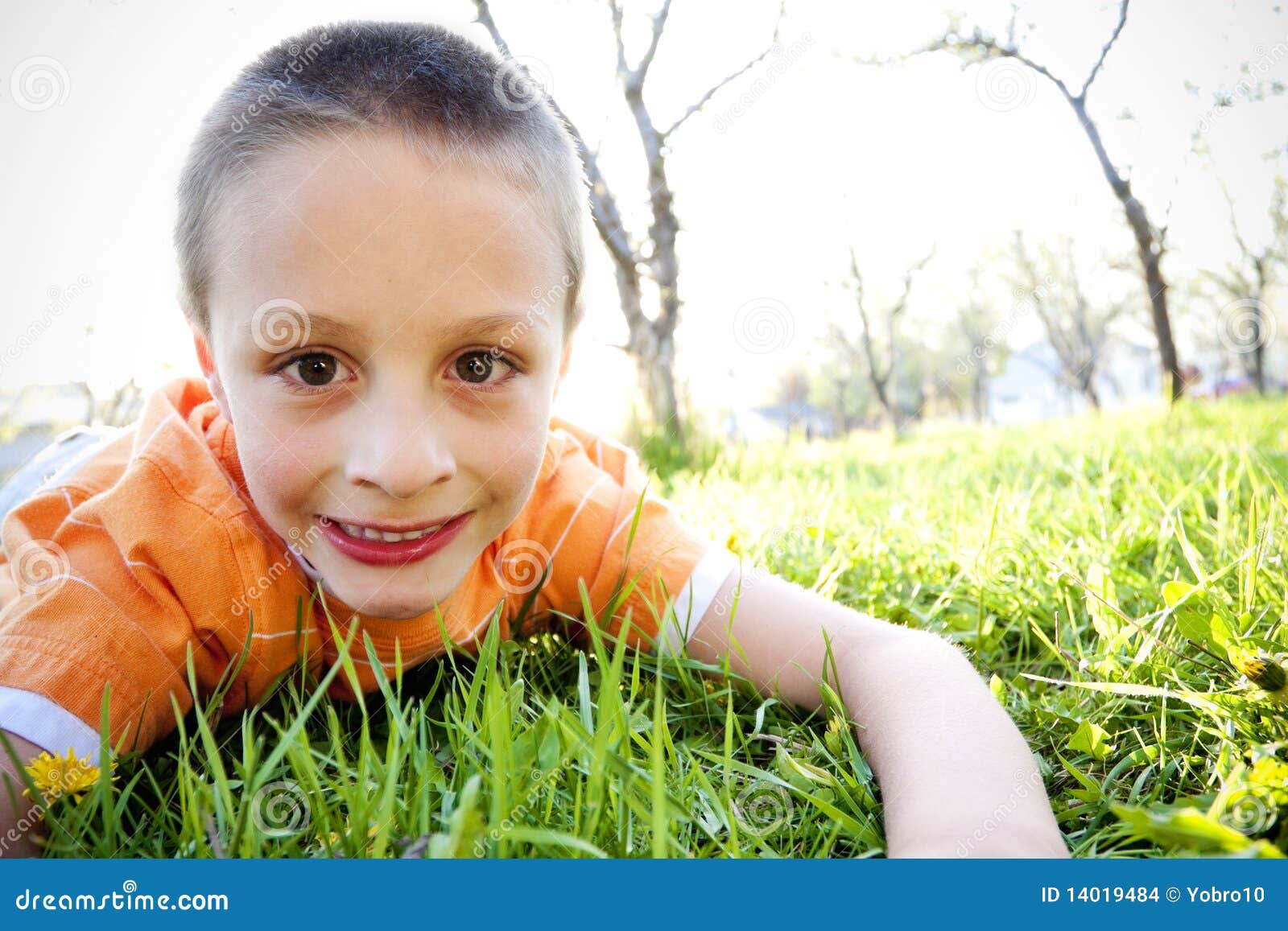 Little Boy Playing Outside stock photo. Image of mouth - 14019484