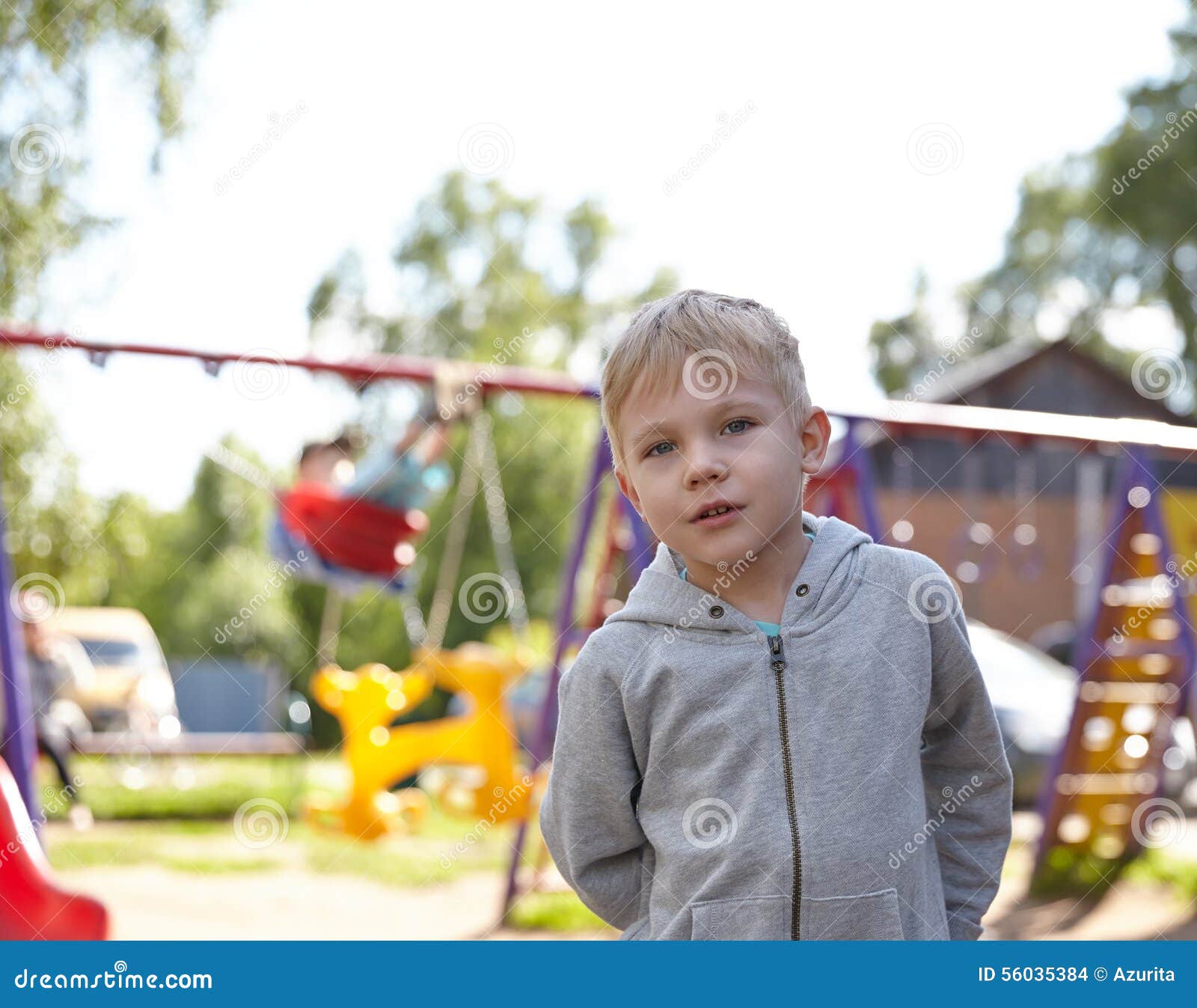 Little Boy Playing on a Playground Stock Photo - Image of child ...