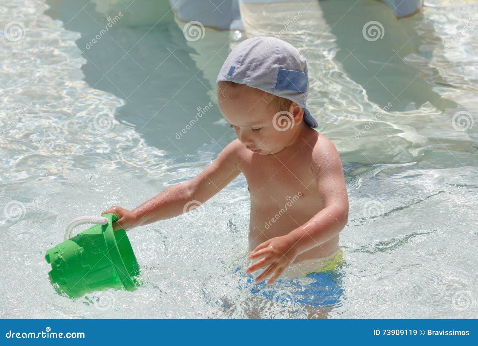 Little Boy Playing in the Pool Stock Image - Image of aqua, caucasian ...
