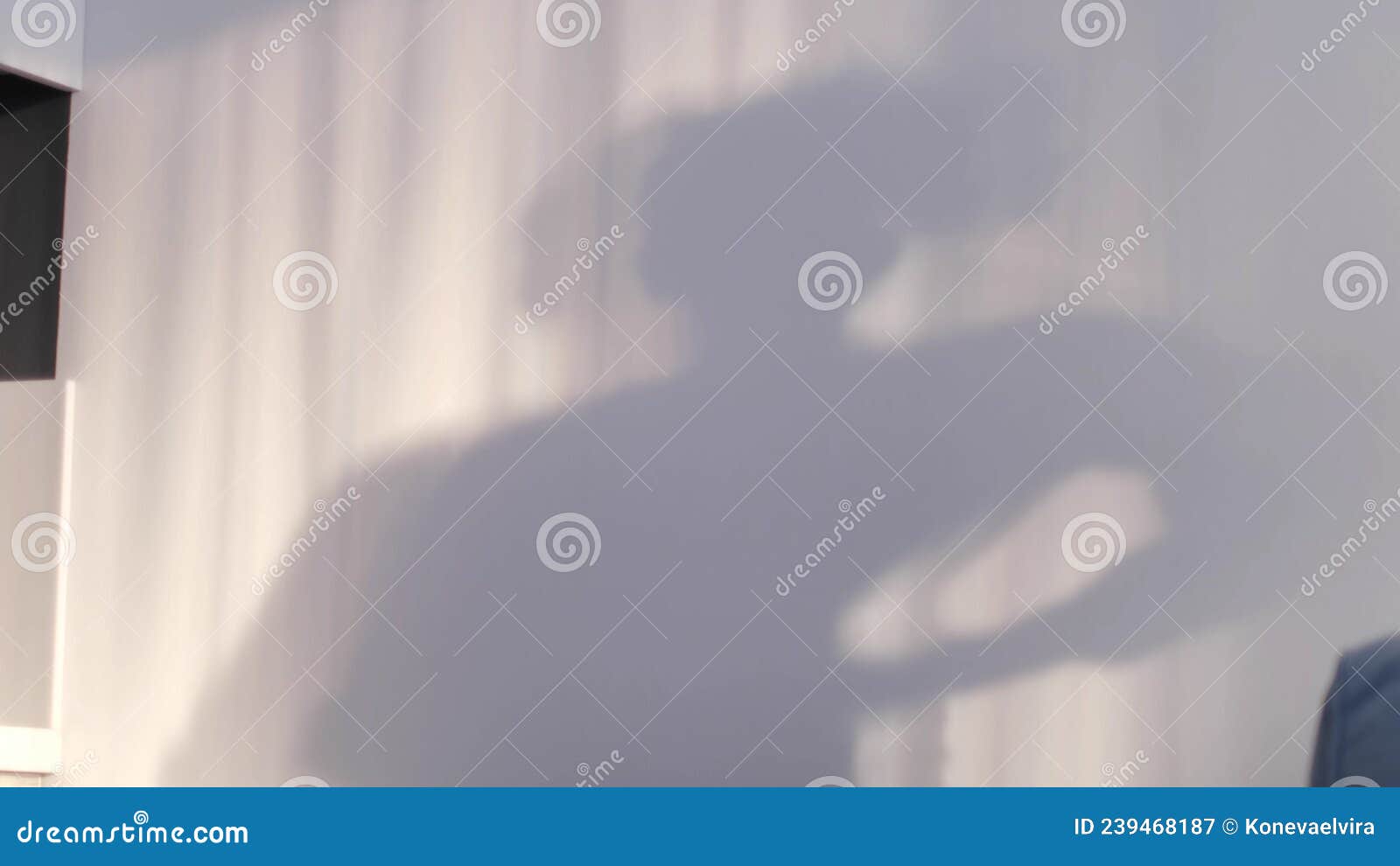 Defocus Little Boy Playing with Shadows on the Wall. Shadow of a ...