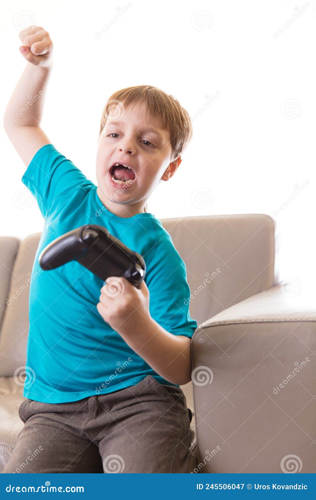 Boy playing video games stock image. Image of happy - 245506047