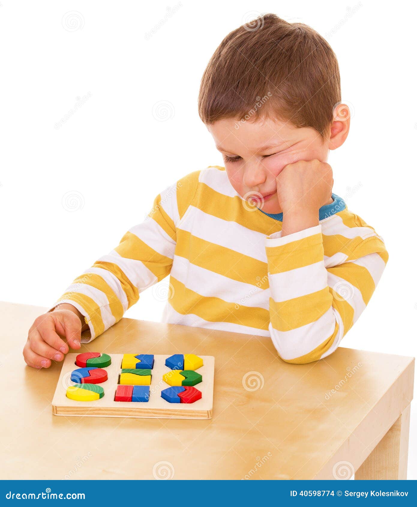 Little Boy Playing at the Table Stock Photo - Image of toddler, white ...