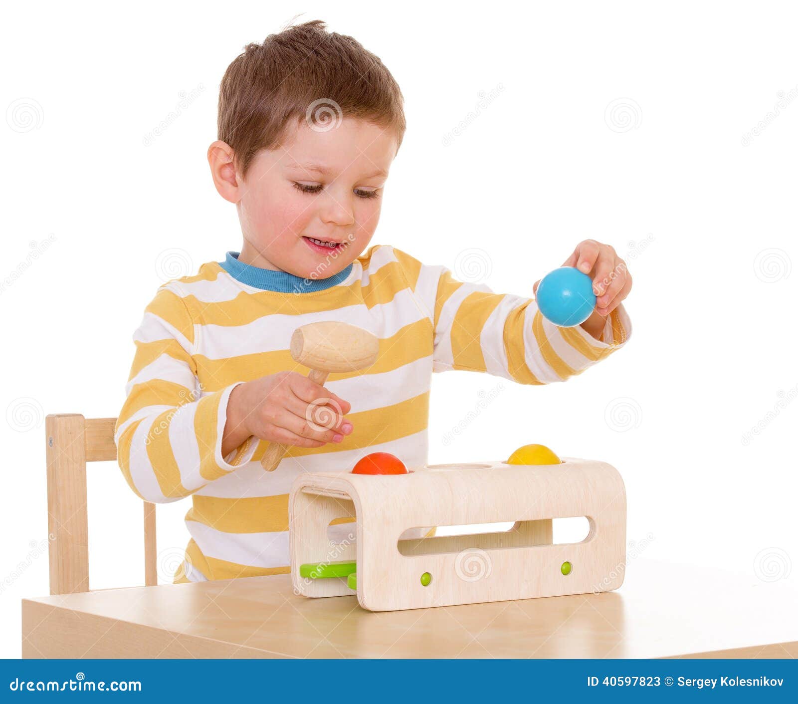 Little Boy Playing at the Table Stock Image - Image of table ...