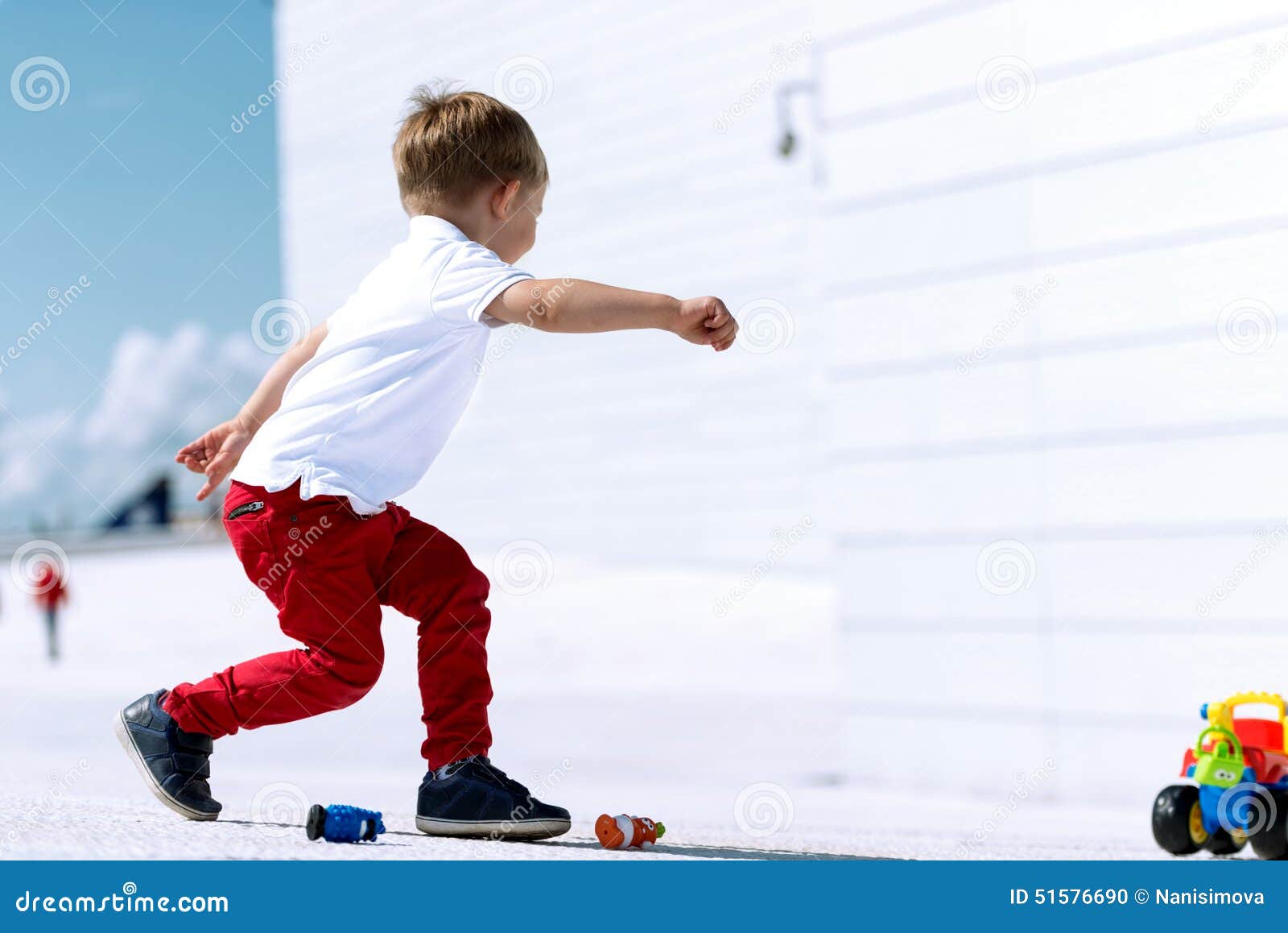 Little Boy Playing with Toy Car Running Stock Photo - Image of racing ...