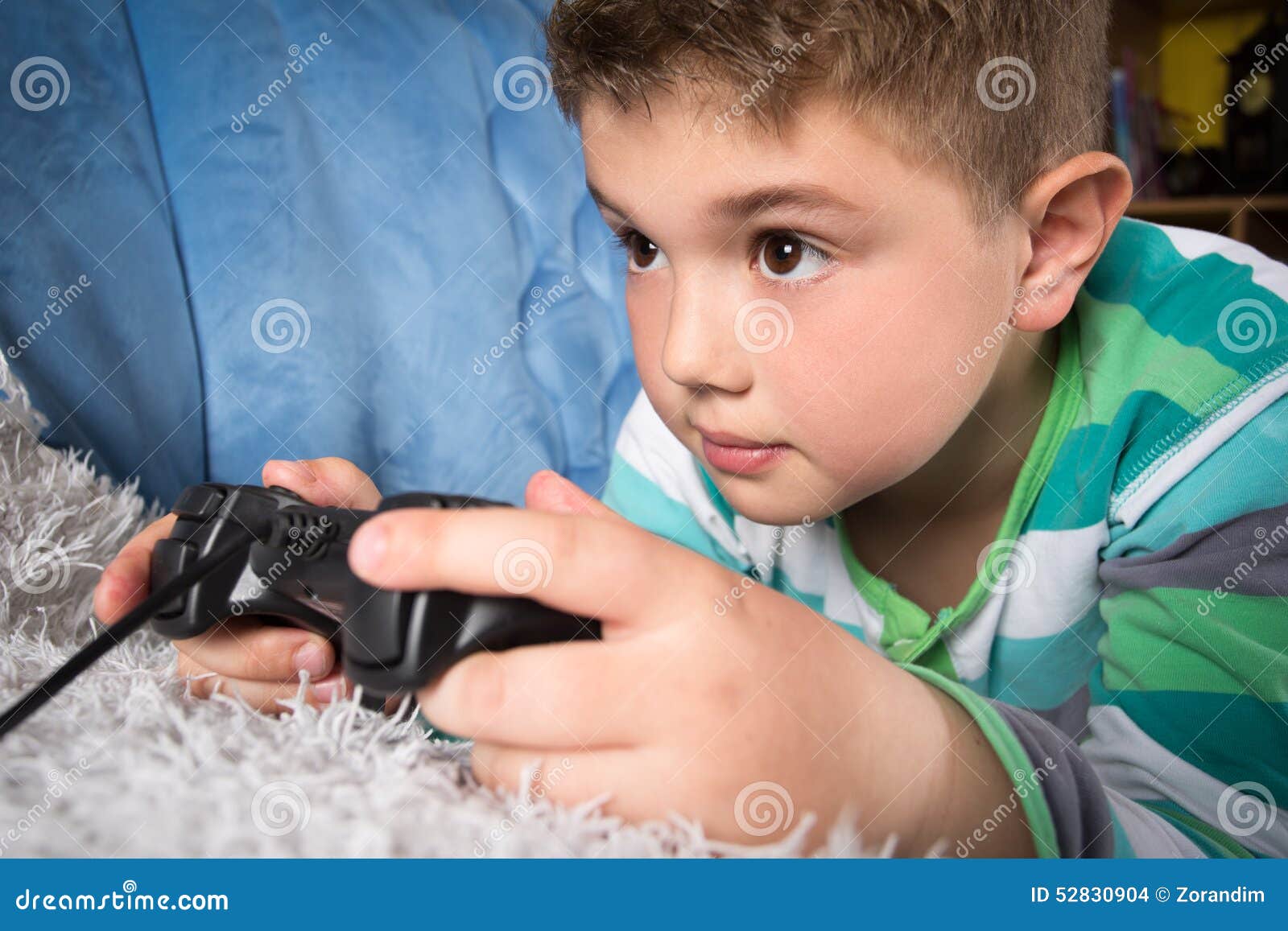 Little Boy Playing Video Games Stock Photo - Image of child, playful ...