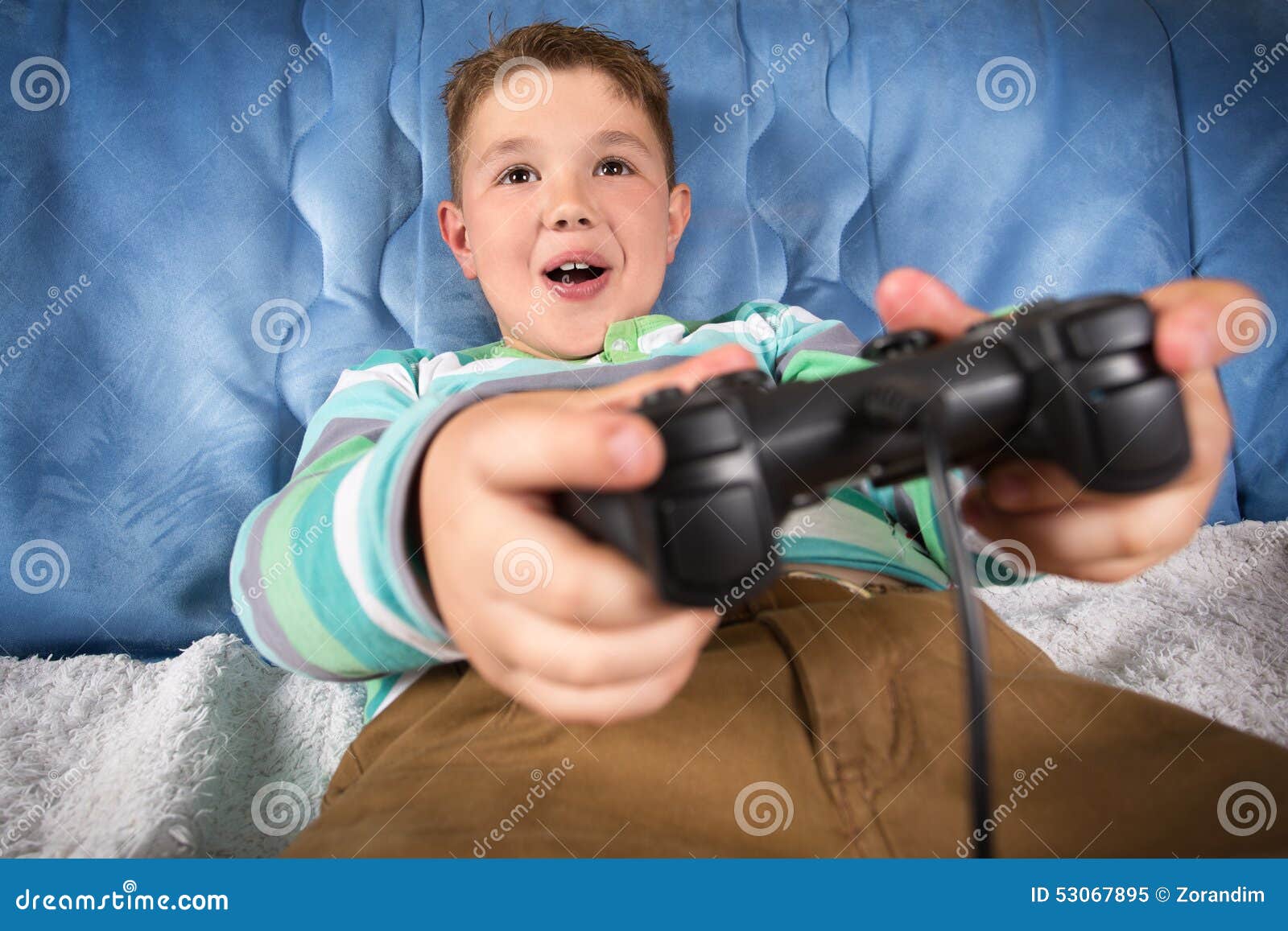 Little Boy Playing Video Games Stock Image - Image of people, control ...