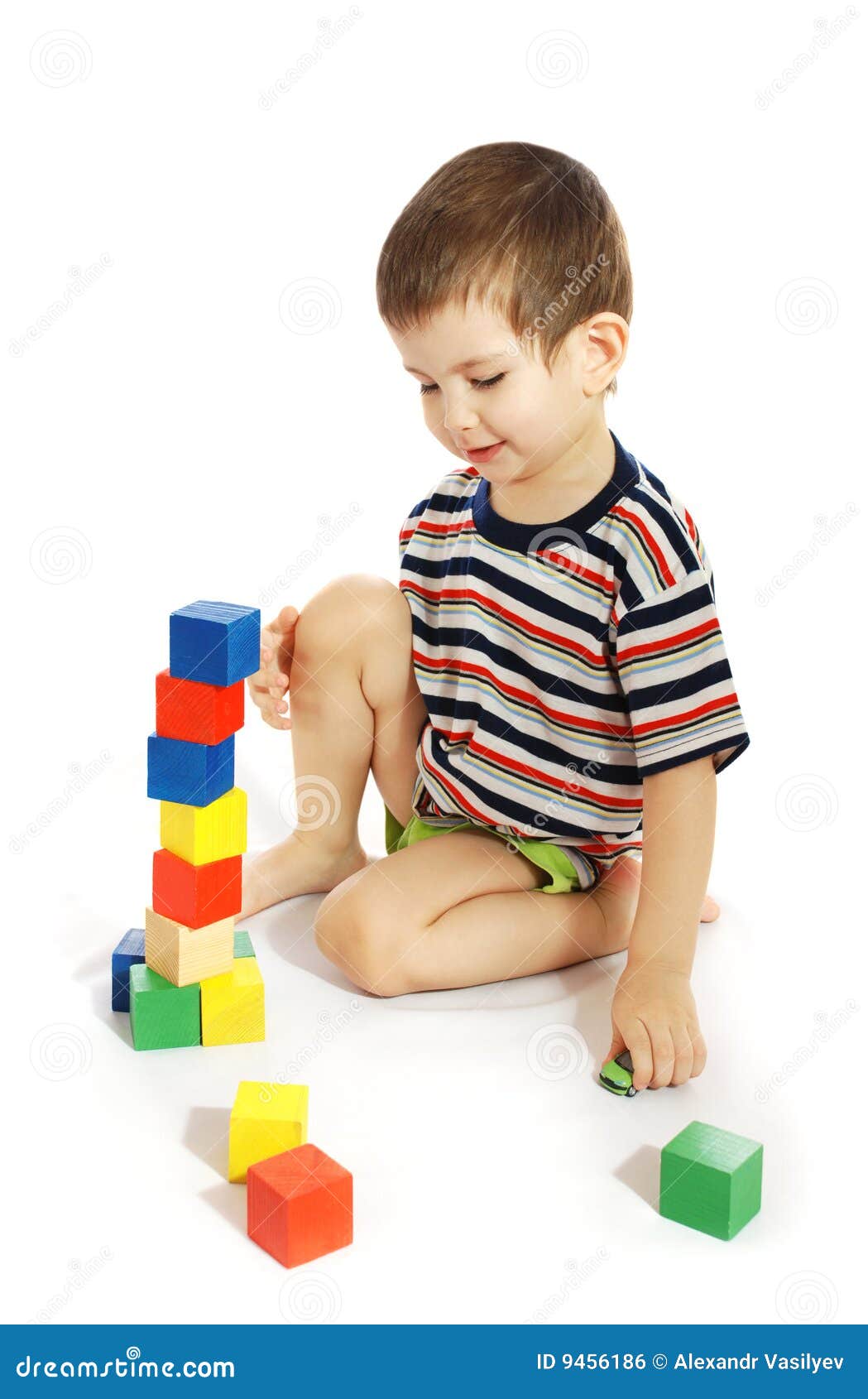 The Little Boy Plays with Cubes Stock Photo - Image of play, child: 9456186