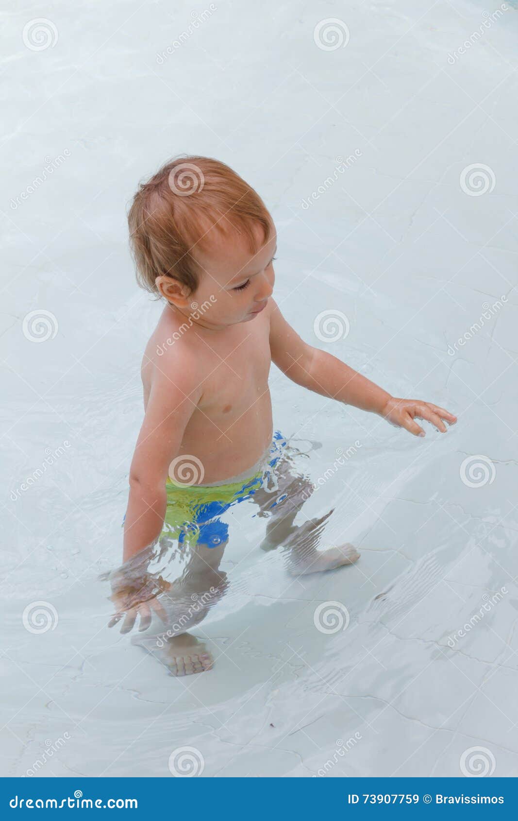 Little Boy Plays in the Pool Stock Image - Image of childhood, happy ...