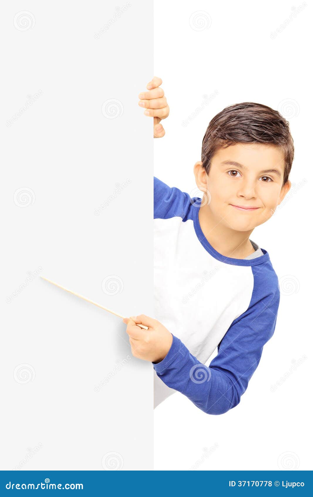 Little Boy Pointing Blank Panel Stick Stock Photos - Free & Royalty ...