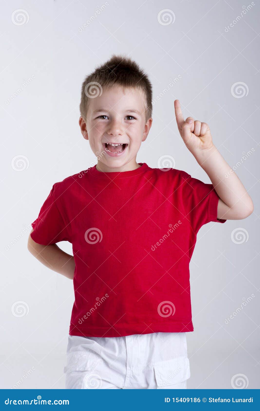 Little Boy Pointing at Copy-space Stock Photo - Image of happiness ...