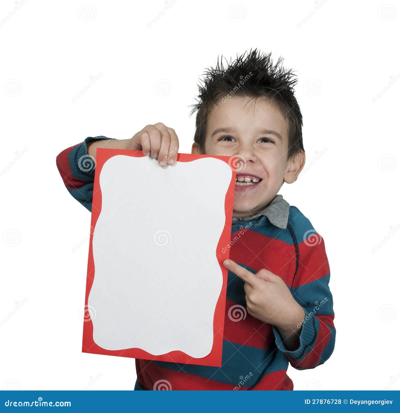 Little Boy Points Whiteboard Stock Photo - Image of blank, casual: 27876728