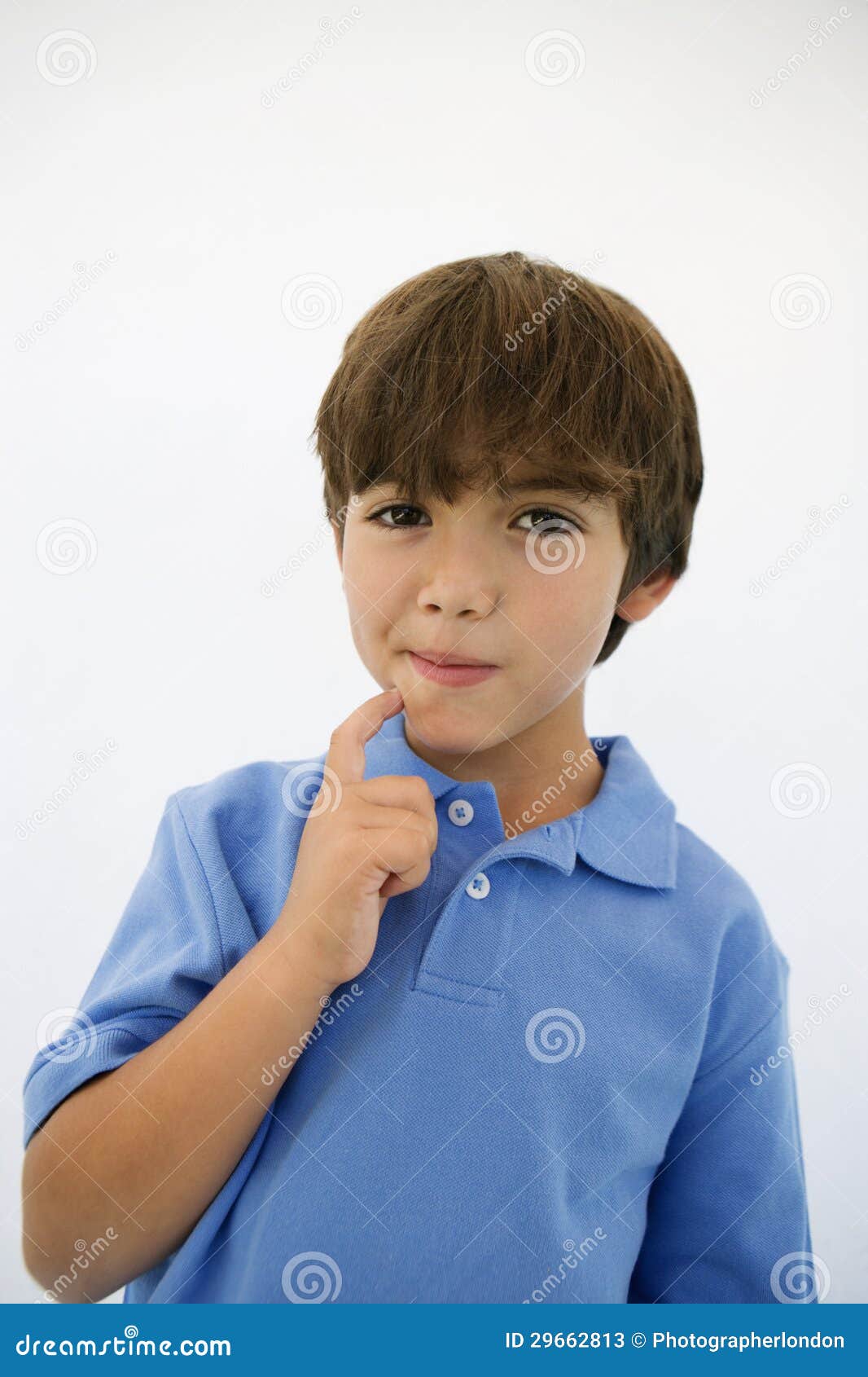 Little Boy Pondering stock image. Image of ponder, childhood - 29662813