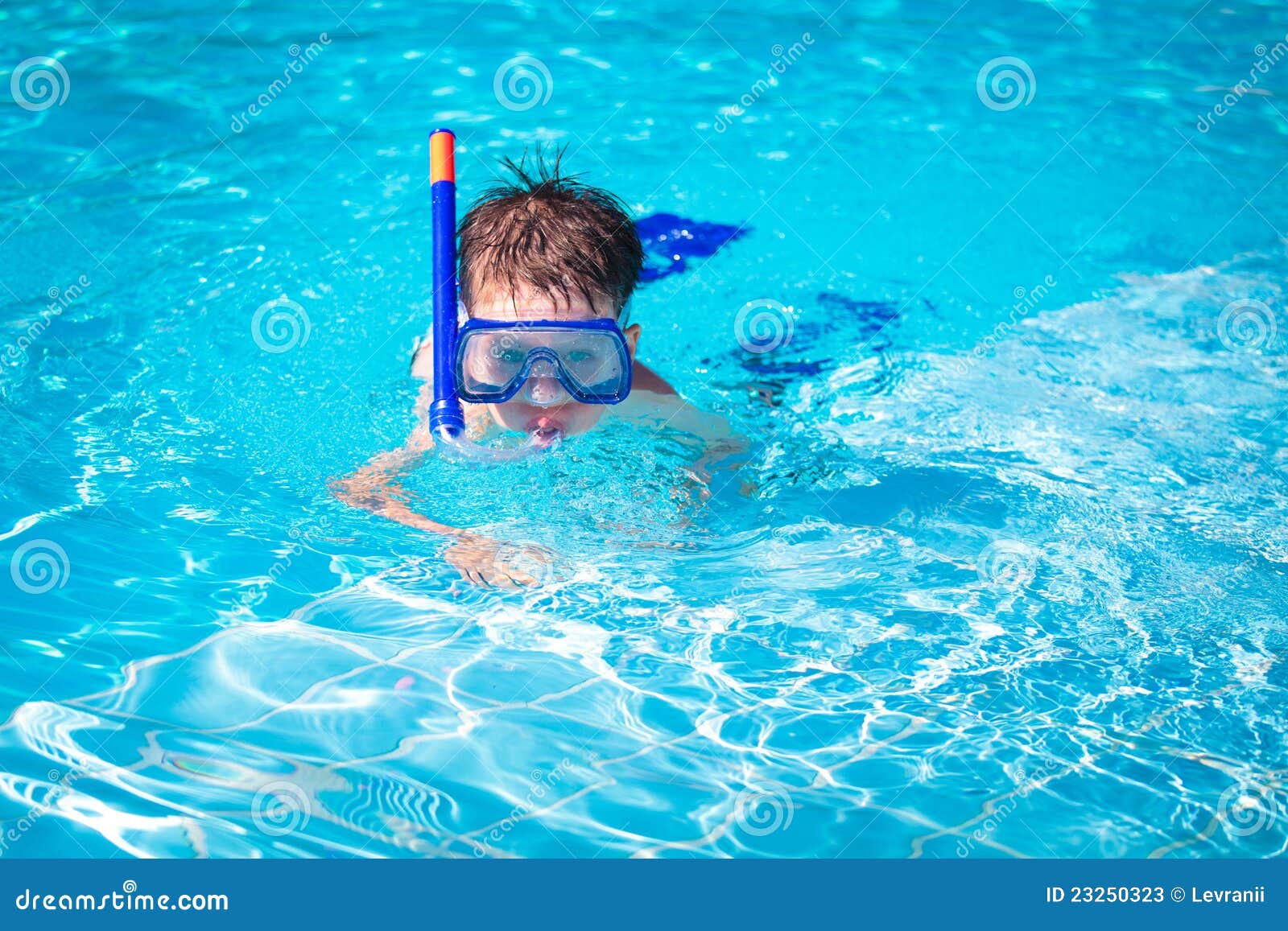 A little boy in a pool stock image. Image of play, explorer - 23250323