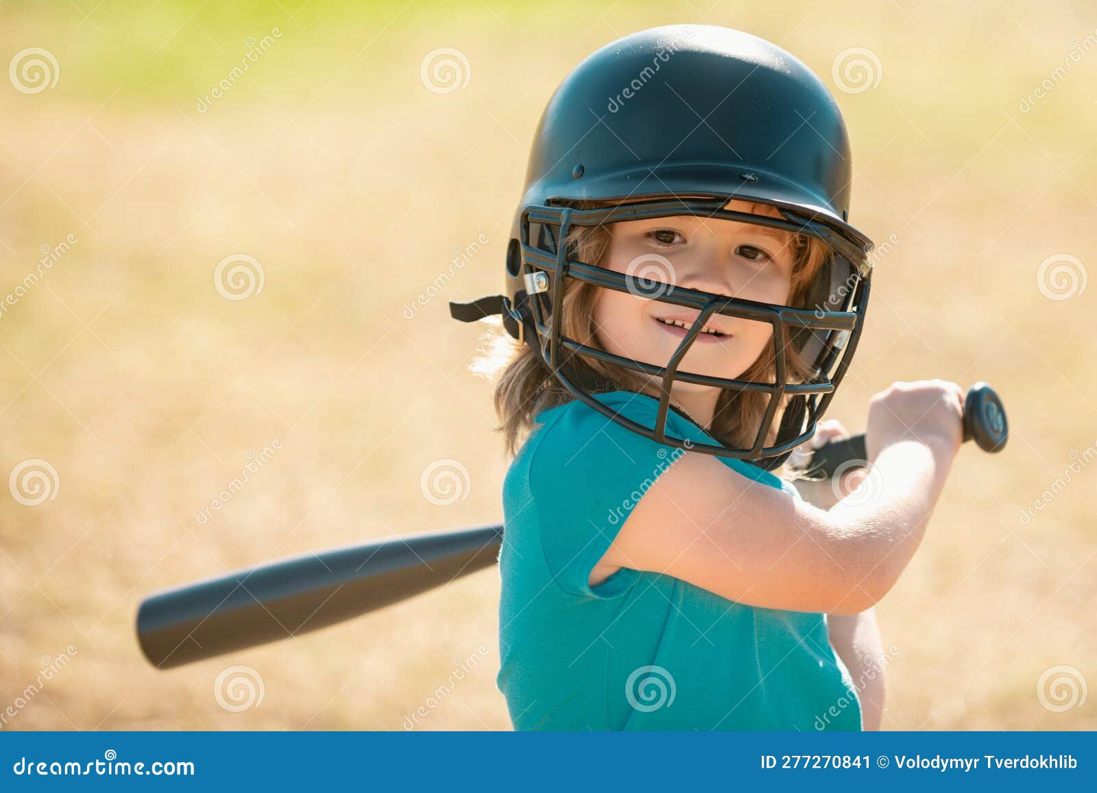 Little Boy Posing with a Baseball Bat. Portrait of Kid Playing Baseball ...